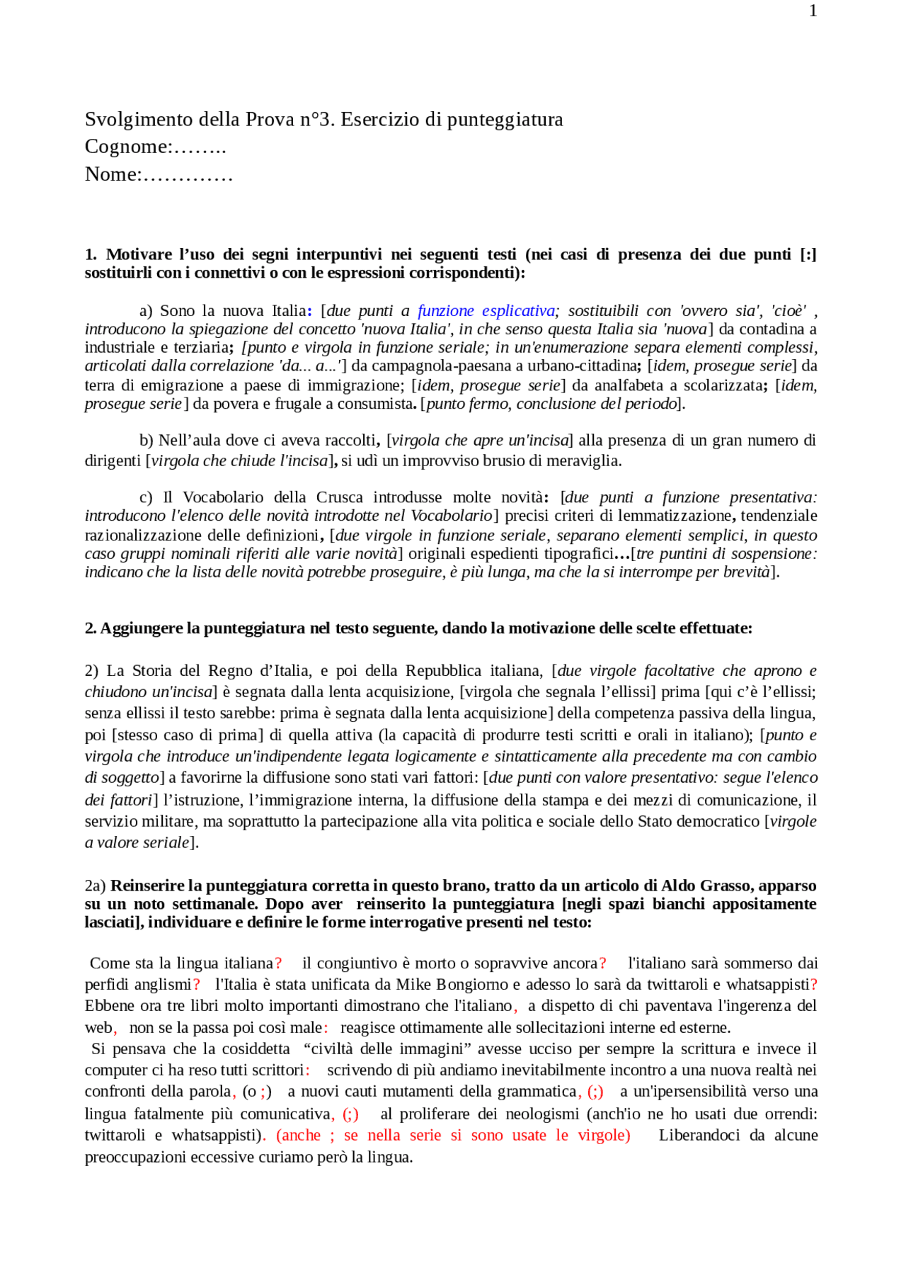 Prova Numero 3 Esercitazioni Tecniche Espressive Docsity