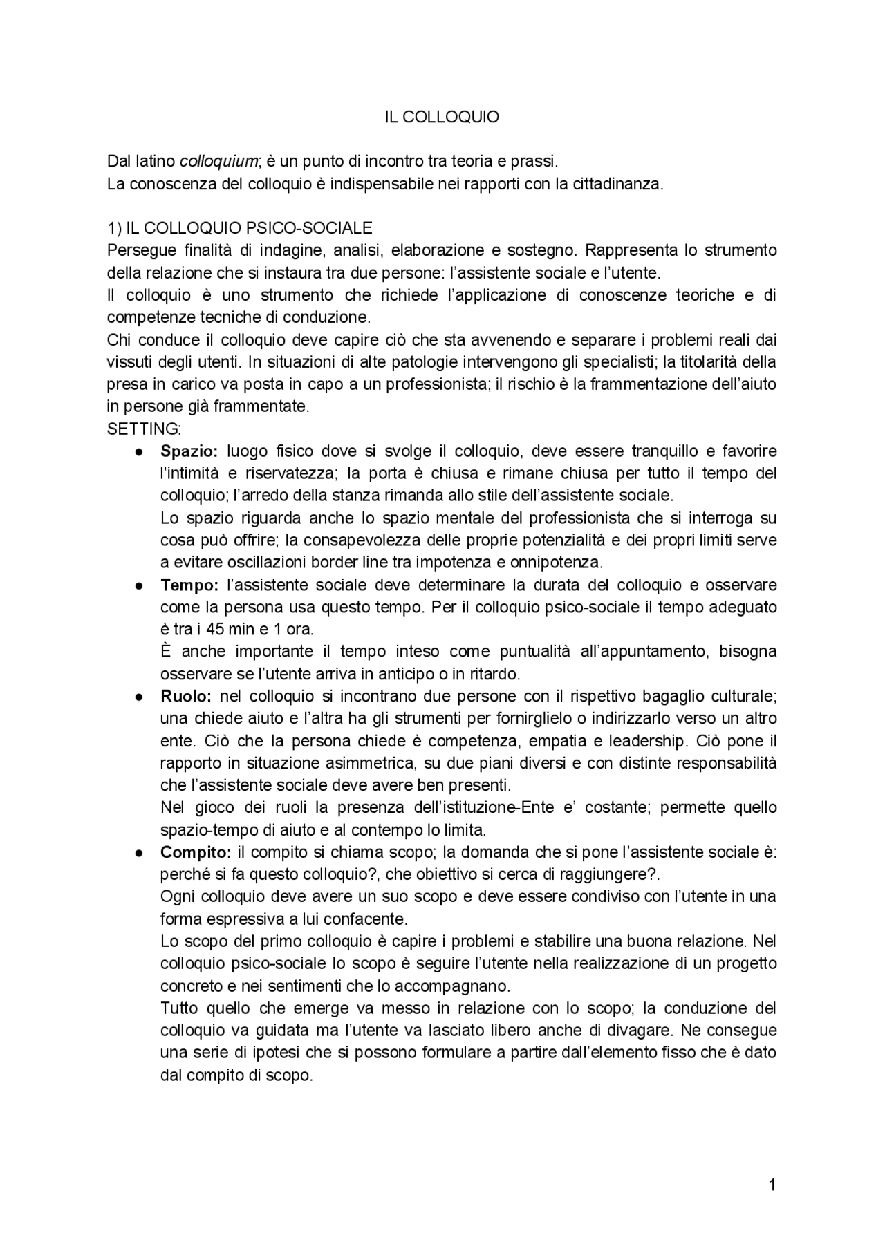 Metodi E Tecniche Del Servizio Sociale Docsity