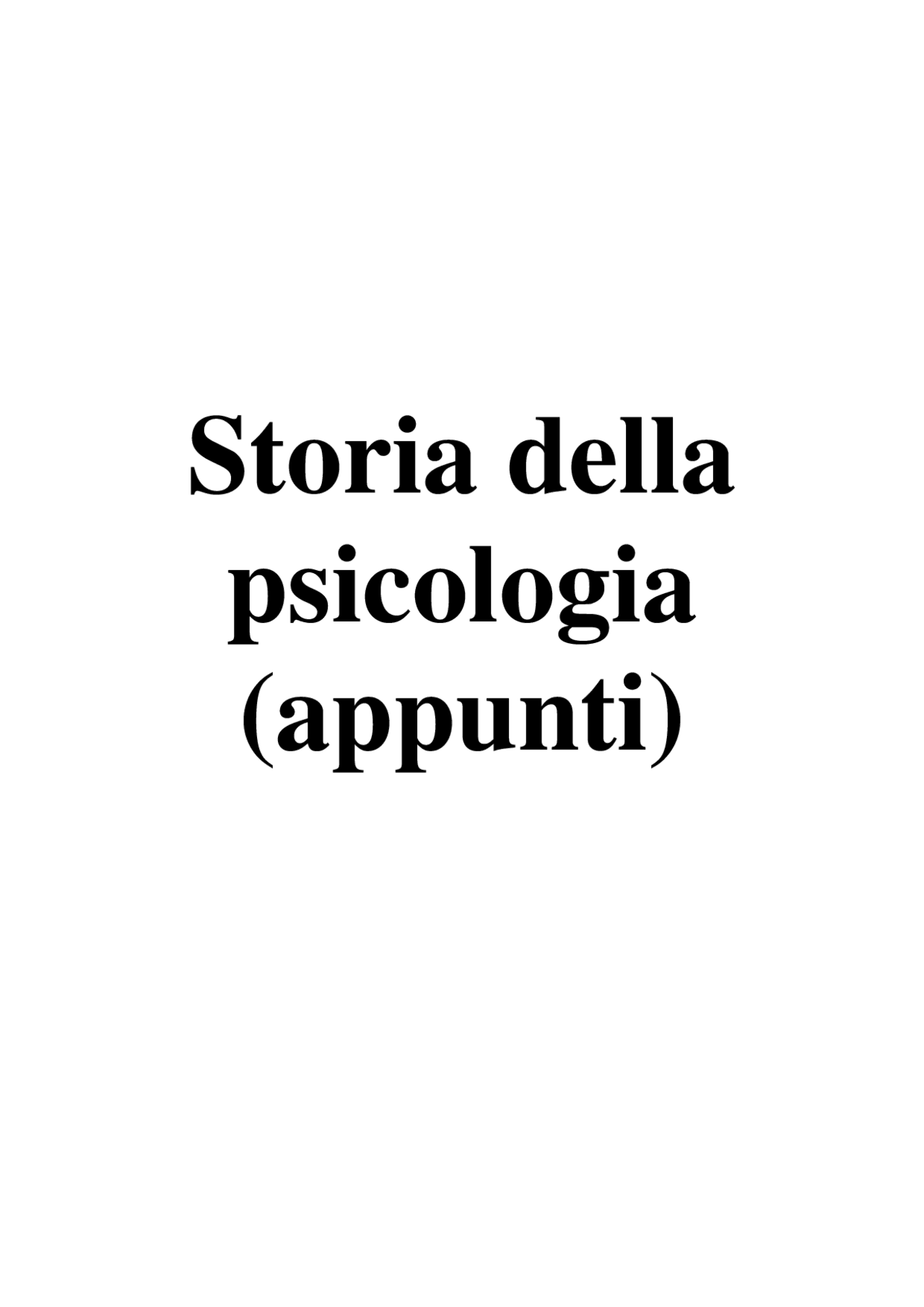 Storia Della Psicologia Docsity