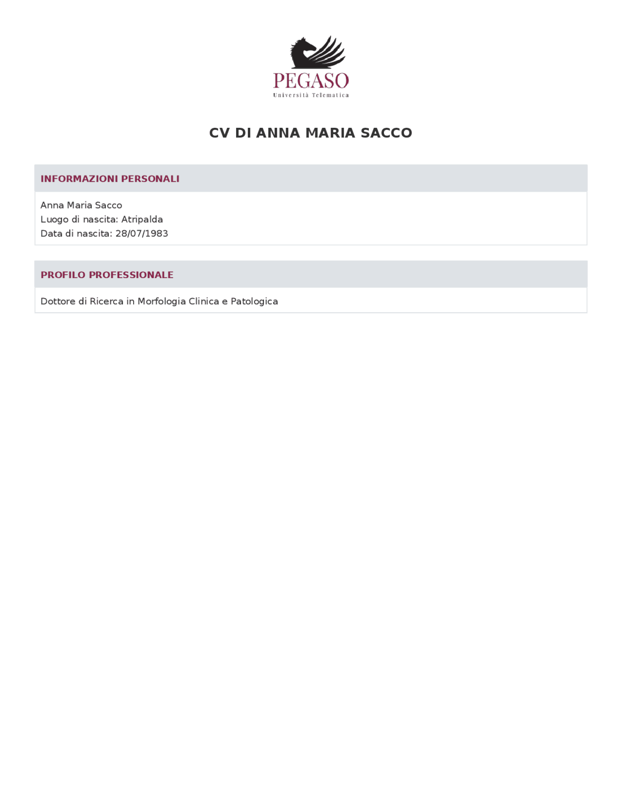 Programma Anatomia Pegaso Docsity