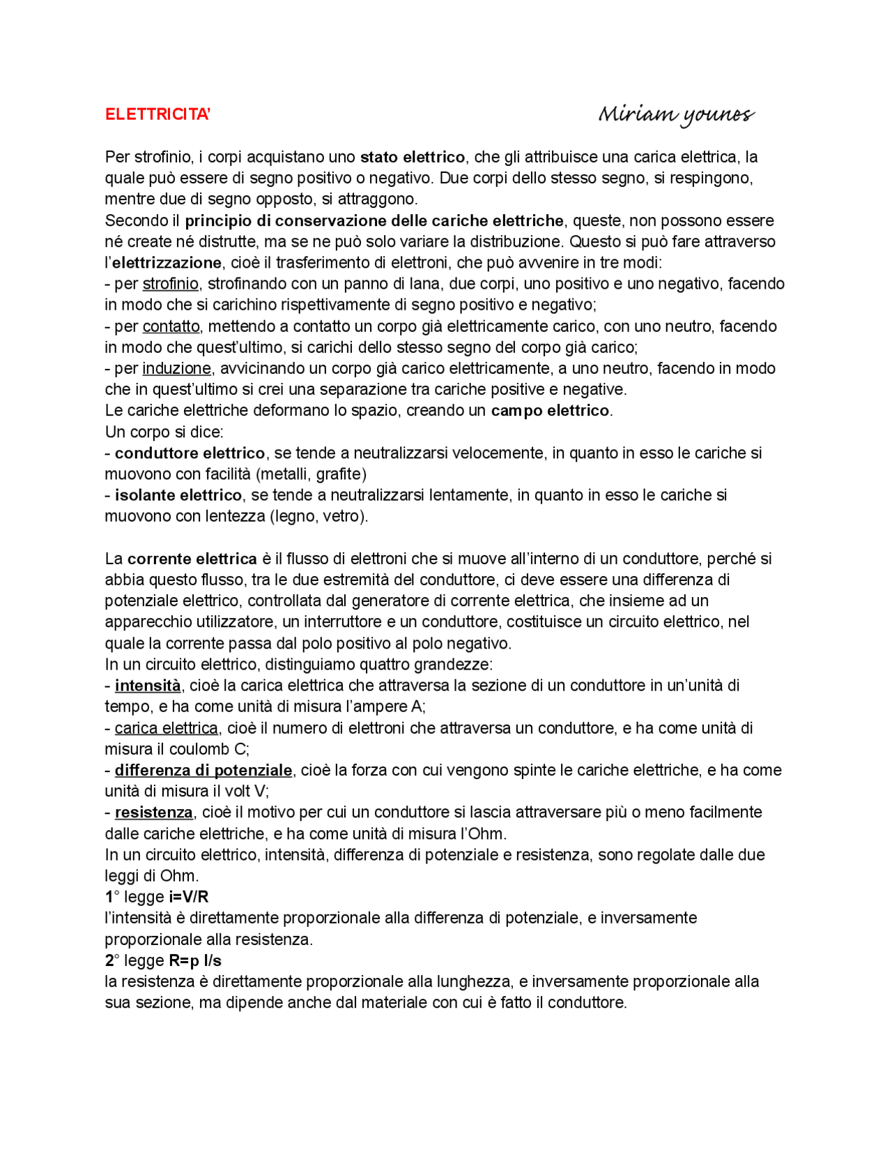 Appunti Medie Elettricità Docsity