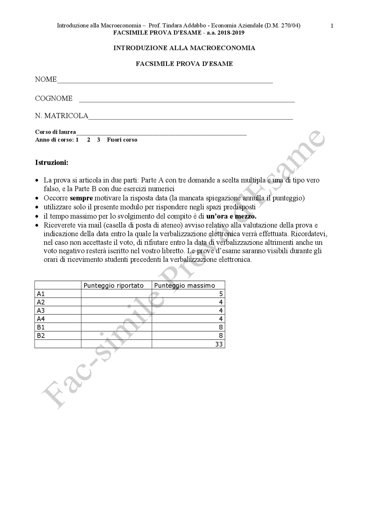 Introduzione Alla Macroeconomia Docsity