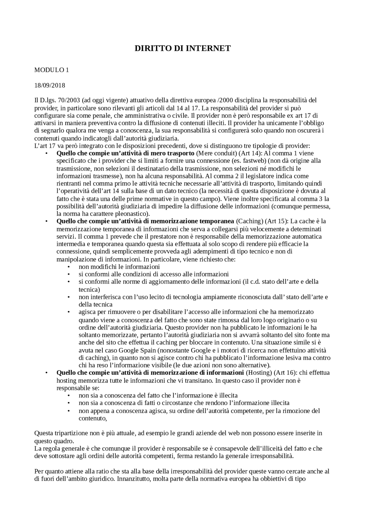 Appunti Diritto Di Internet E Dei Social Media Docsity