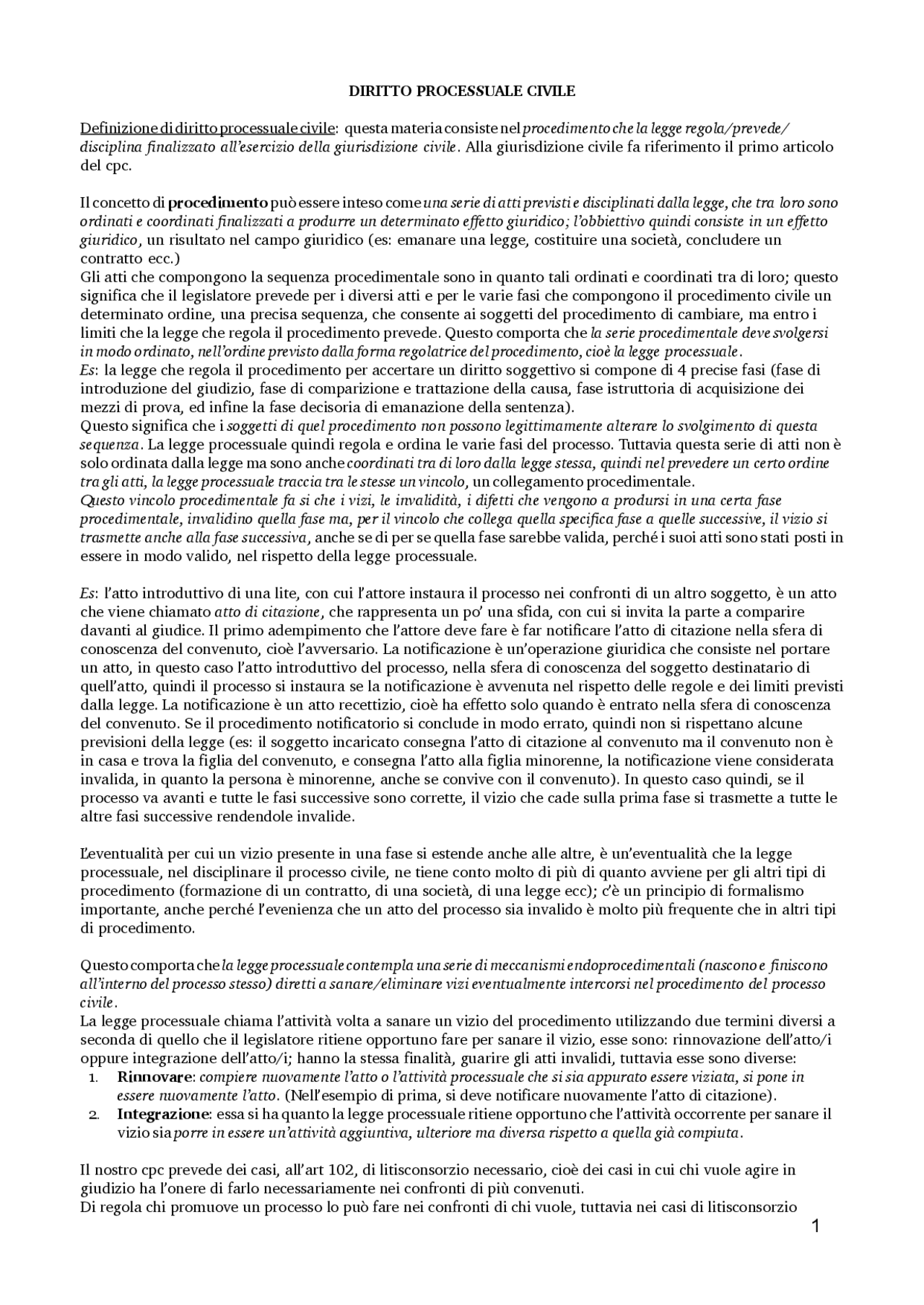 Appunti Di Diritto Processuale Civile Docsity