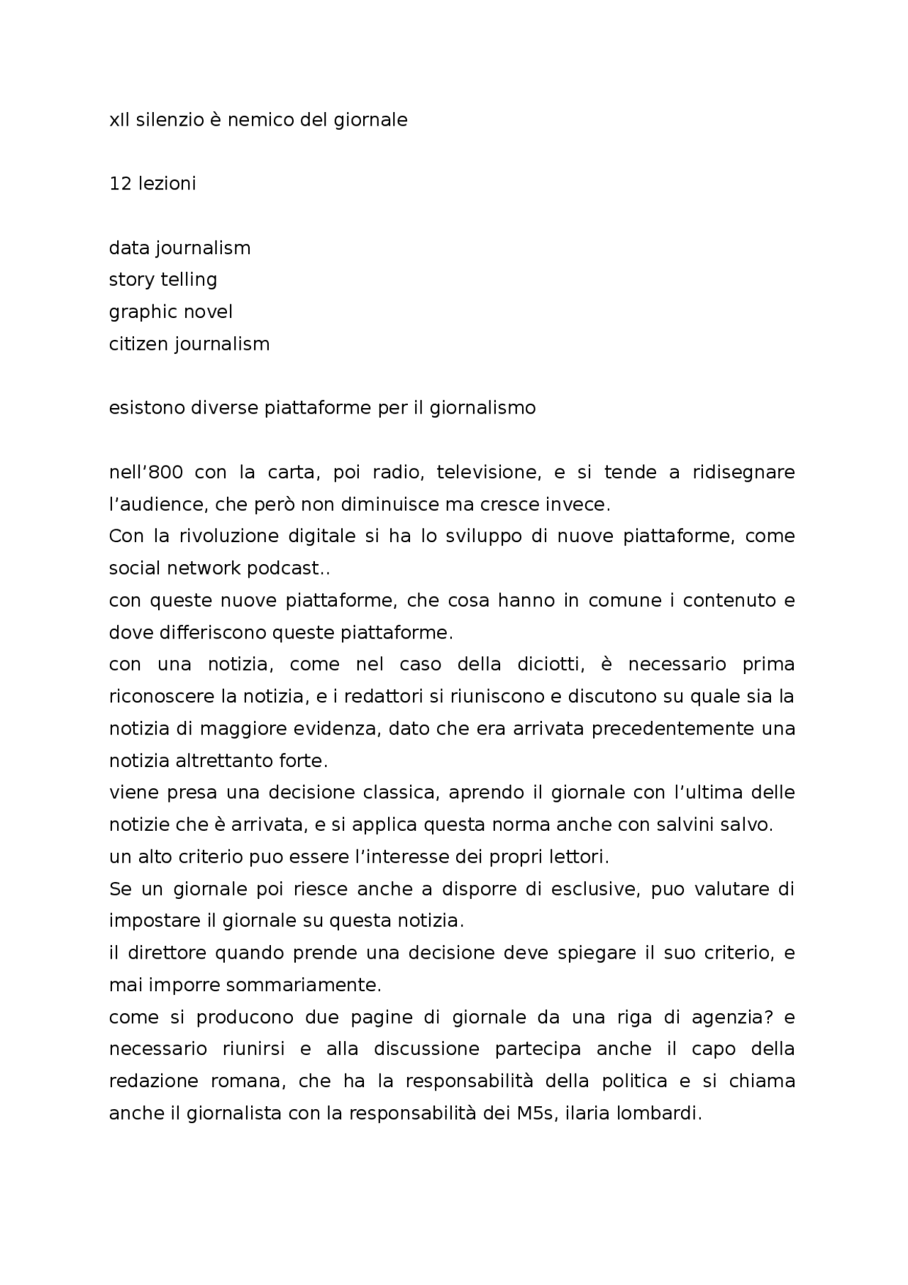 Appunti Linguaggio Giornalistico Docsity