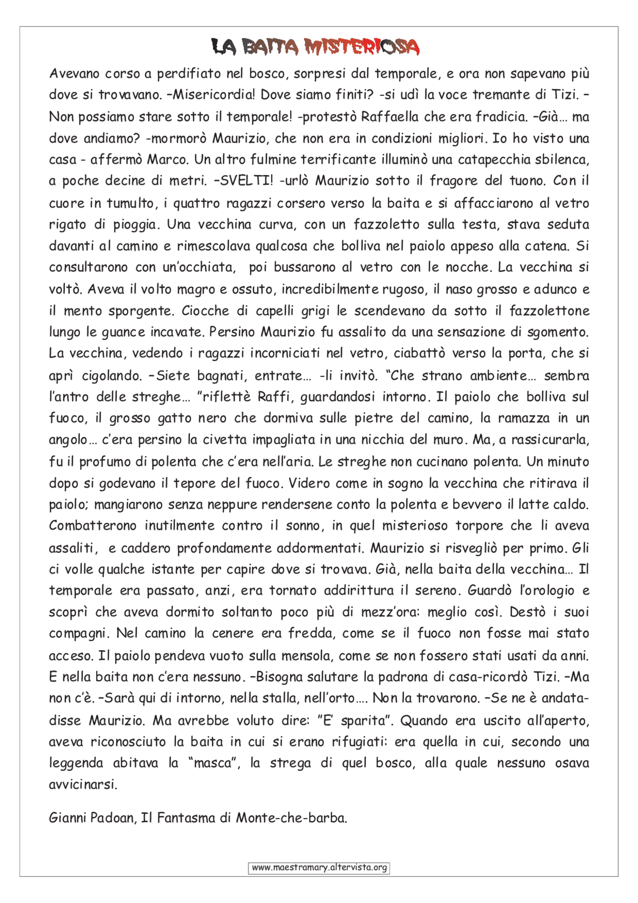Racconti Per Ragazzi E Bambini Docsity