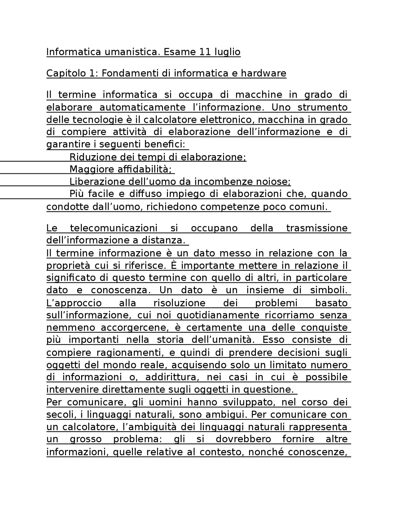 Informatica Umanistica Marco Lazzari Docsity