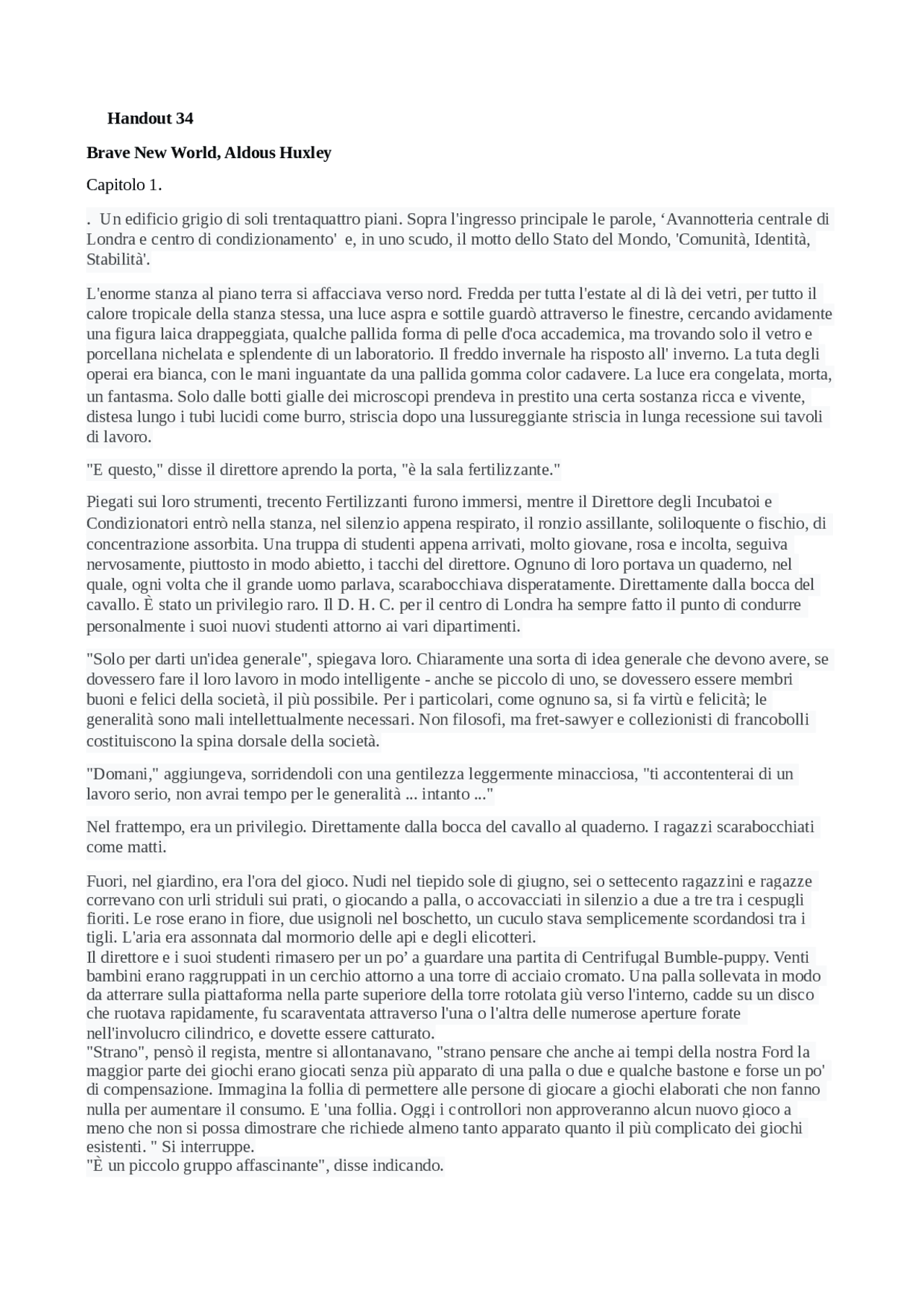 Handout 34 Seconda Parte Letteratura Inglese Ii Tradotto Docsity