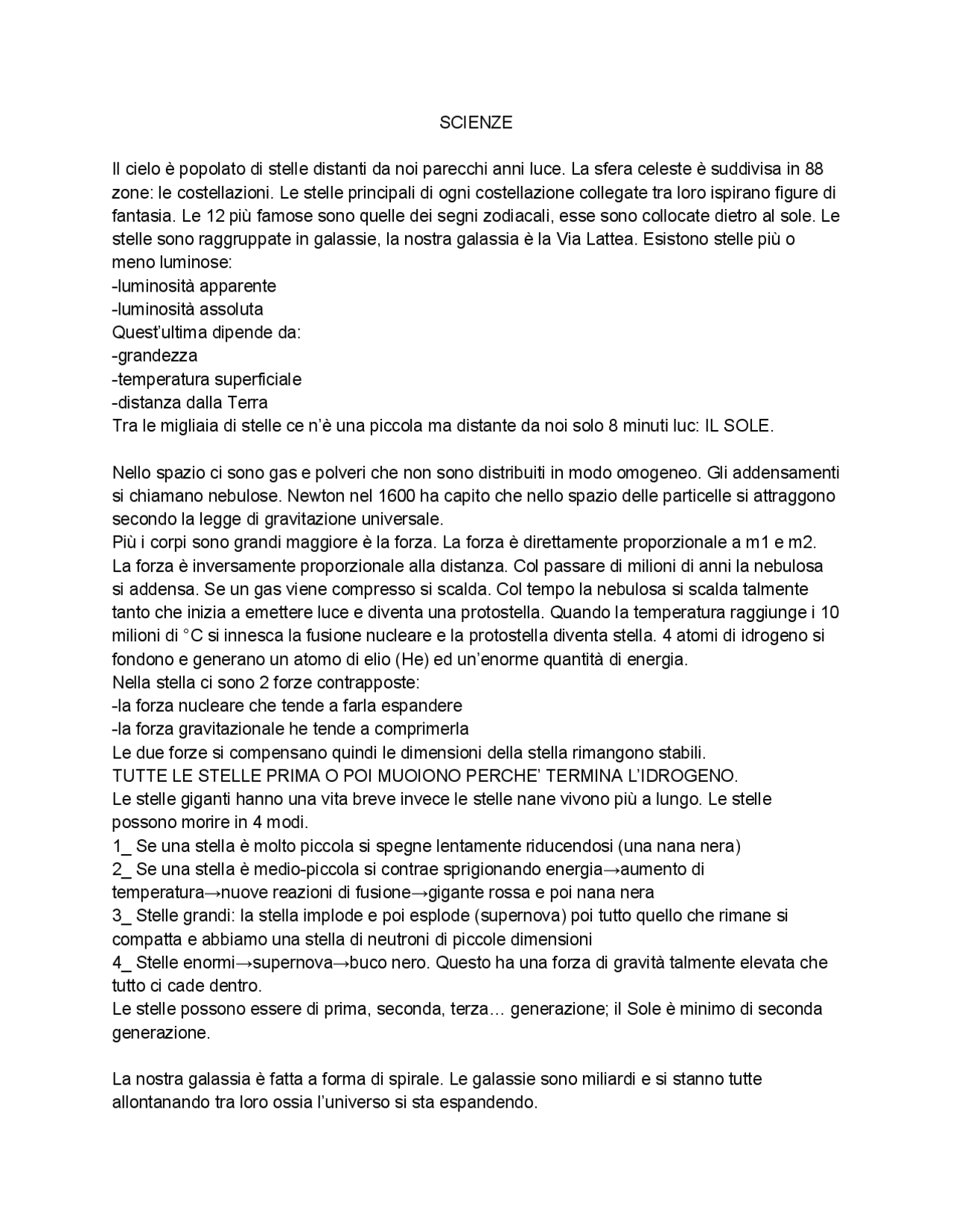 Scienze Appunti Docsity