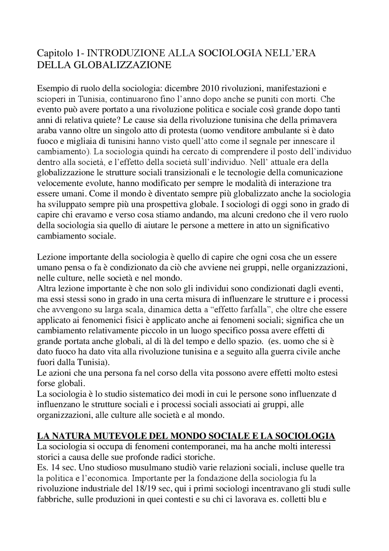 Riassunto Libro Sociologia Generale Docsity