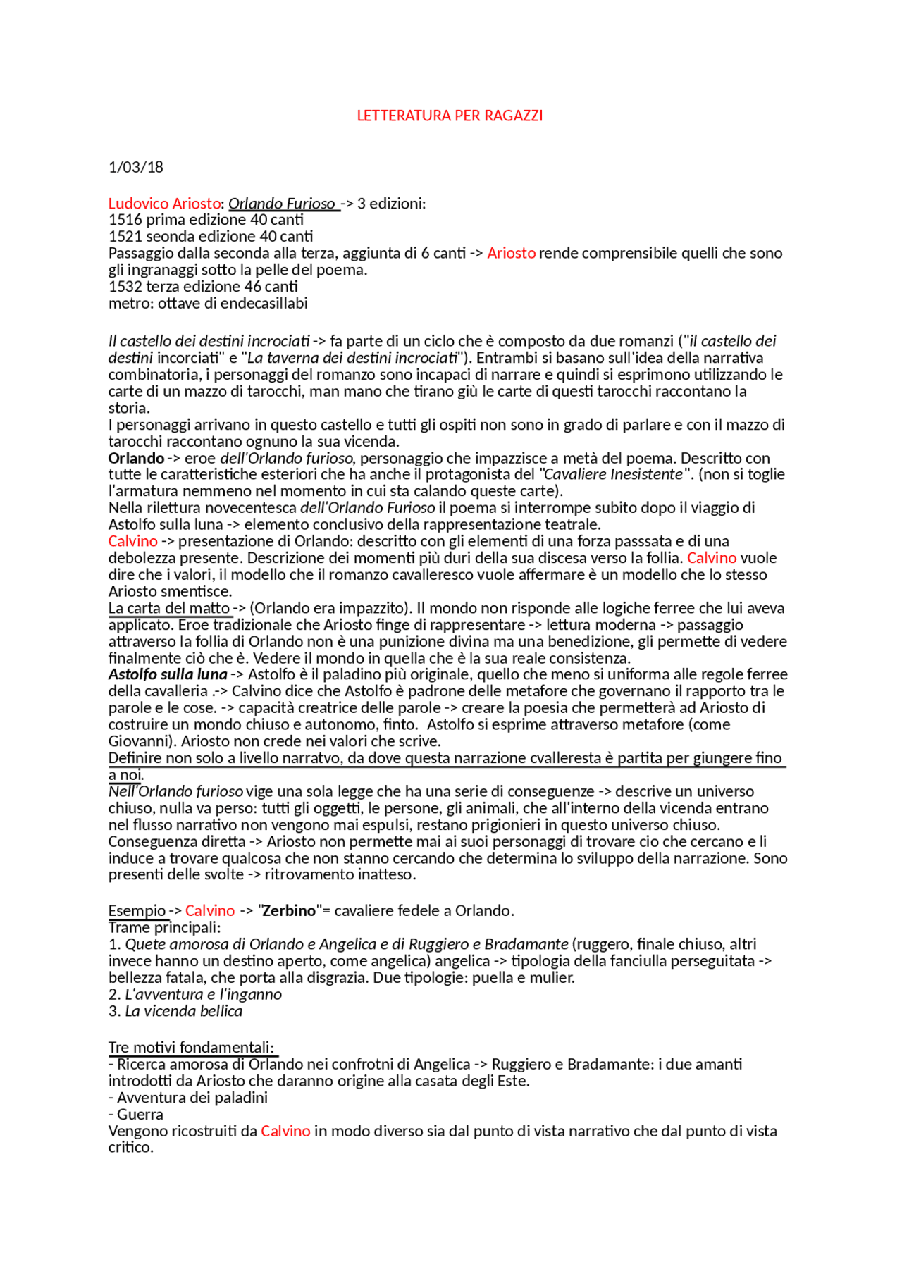 Letteratura Per Ragazzi Docsity