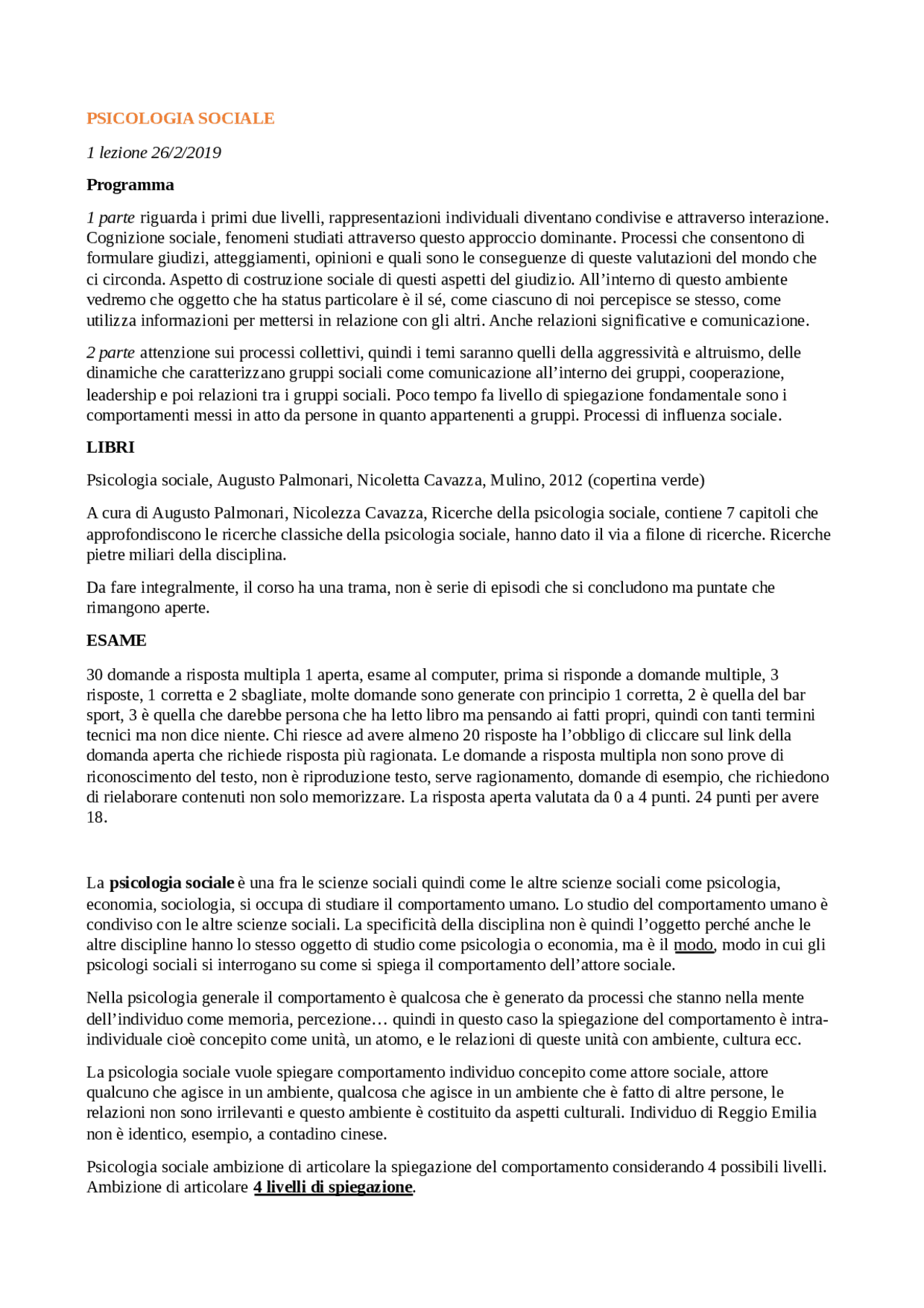 Psicologia Sociale Unimore 2019 Graziani Cavazza Docsity