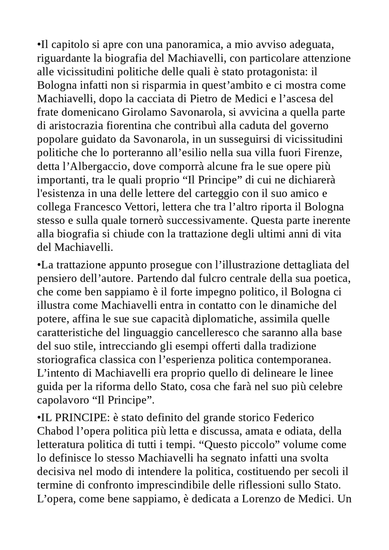 Riassunto Machiavelli Docsity