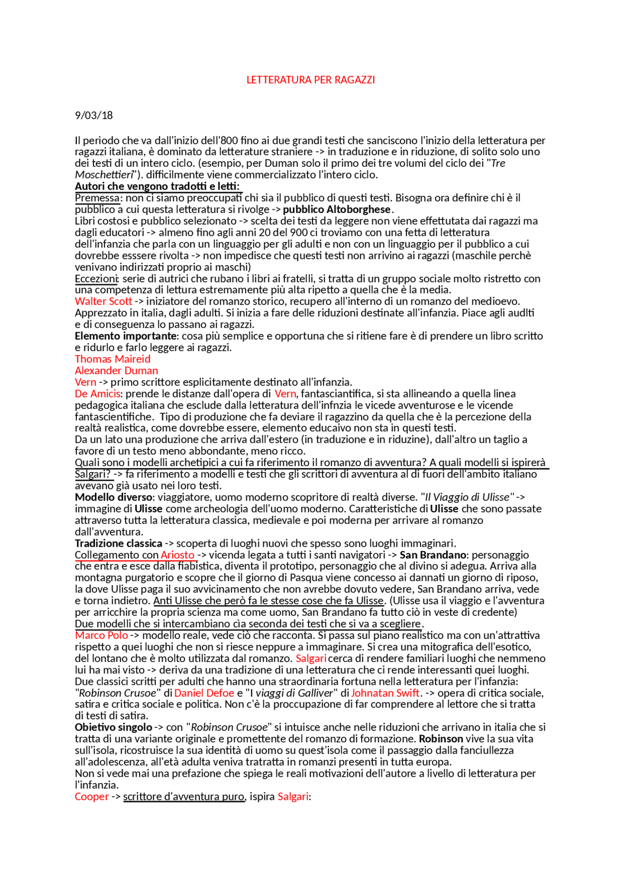 Letteratura Per Ragazzi Appunti Di Scienze Della Comunicazione Docsity
