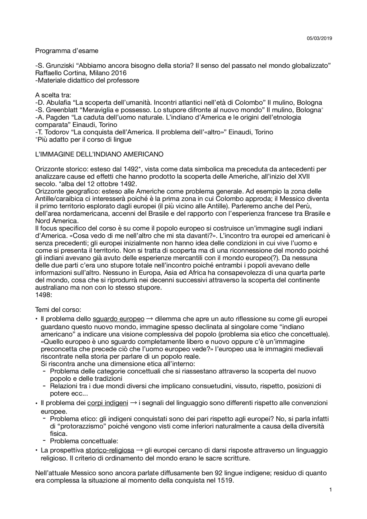 Storia Delle Americhe Docsity