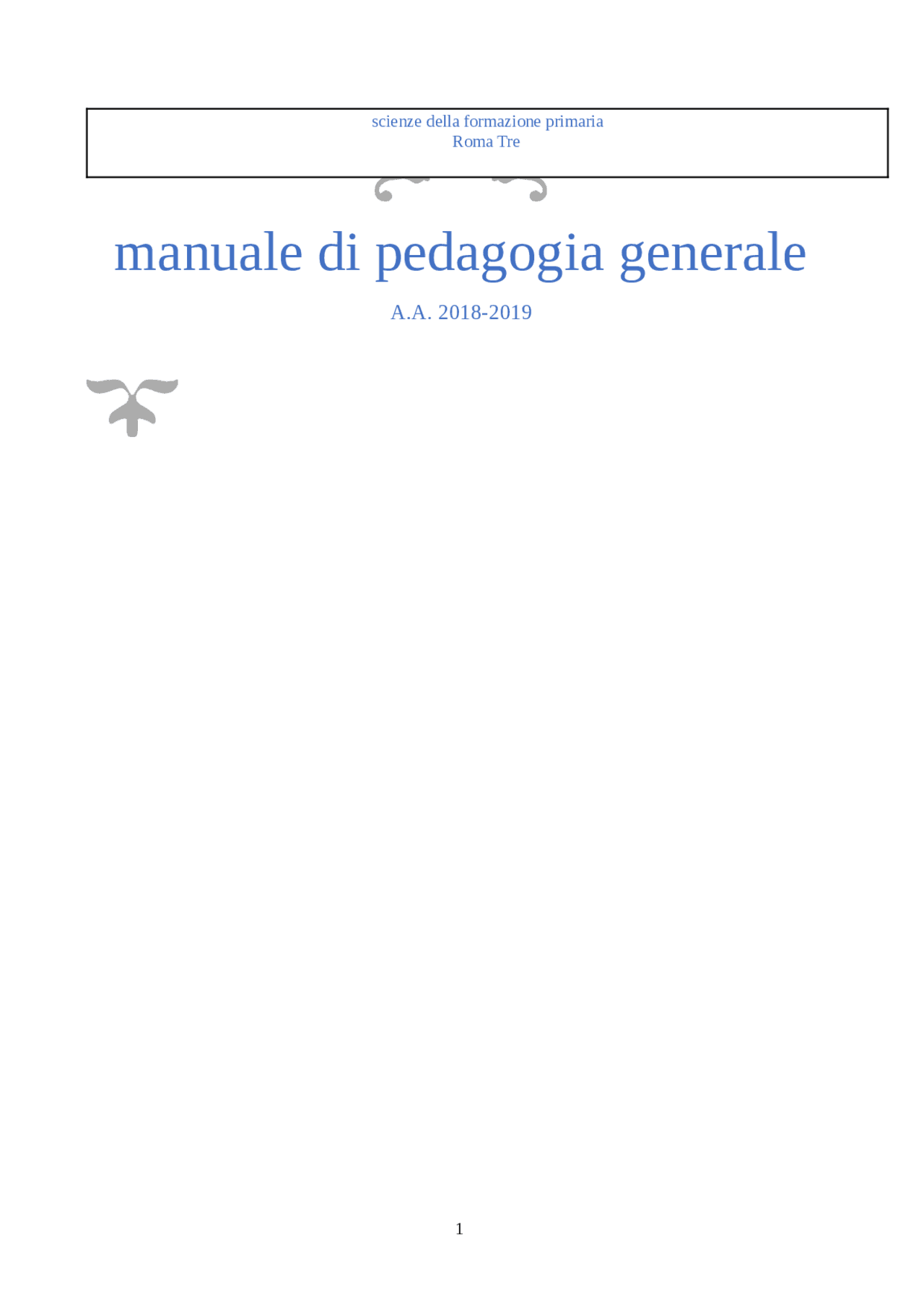 Manuale Di Pedagogia Docsity