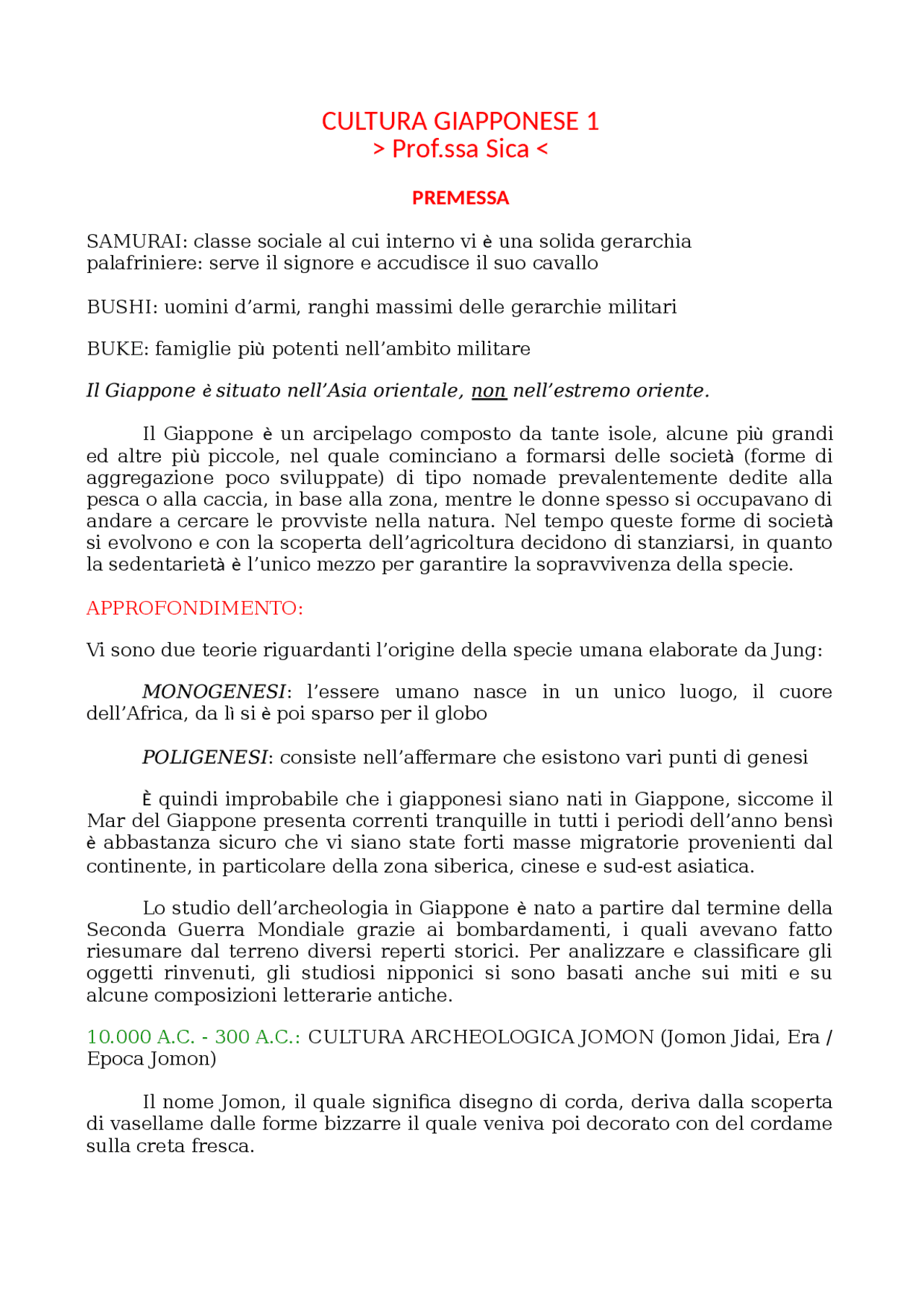 Appunti Di Cultura Giapponese 1 Docsity