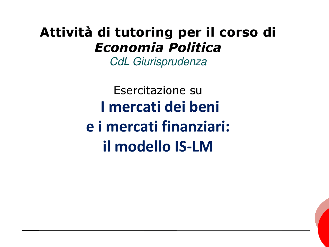 Esercizi Is Lm Macroeconomia Esercizi Di Macroeconomia Docsity