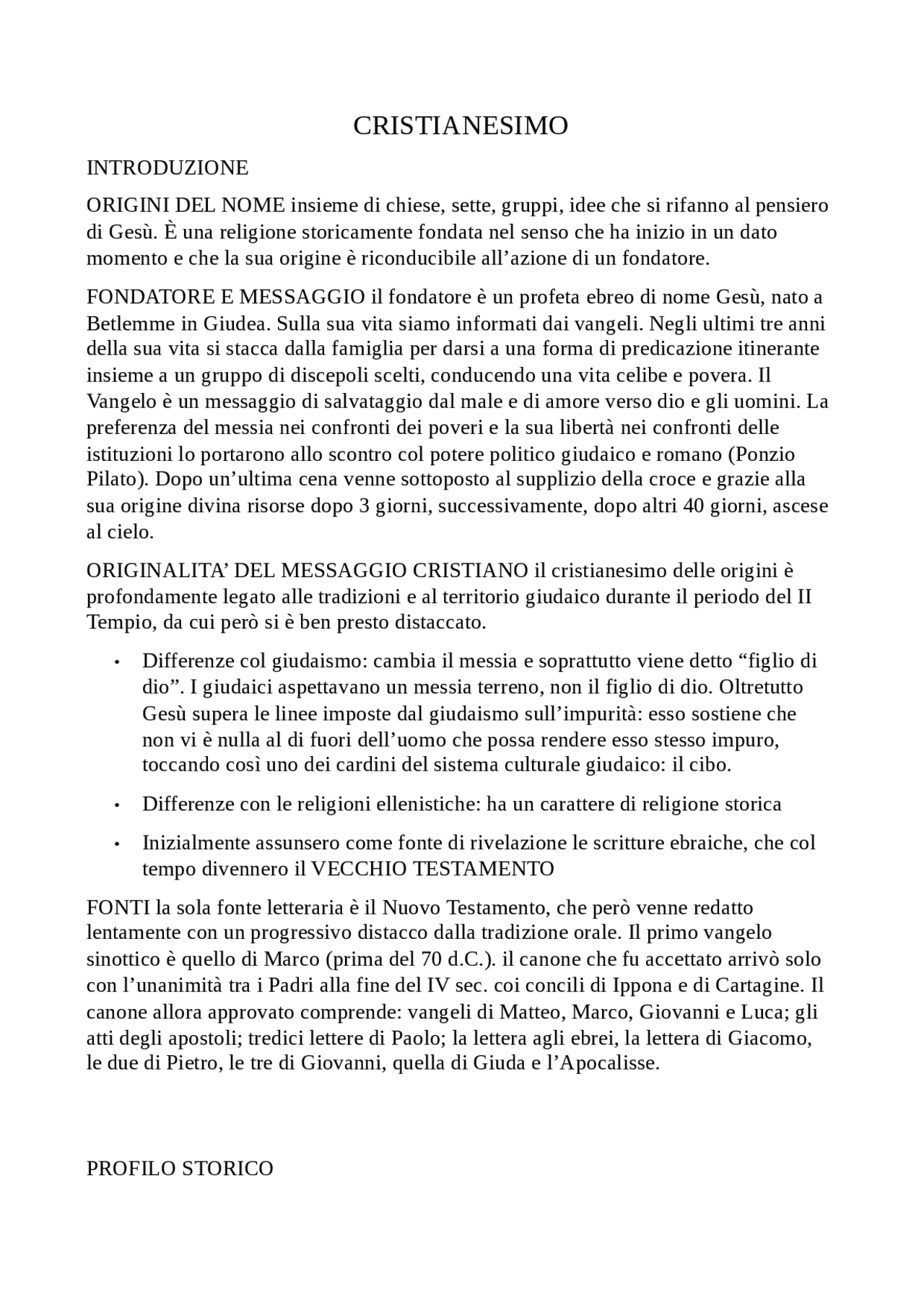 Storia Del Cristianesimo Docsity