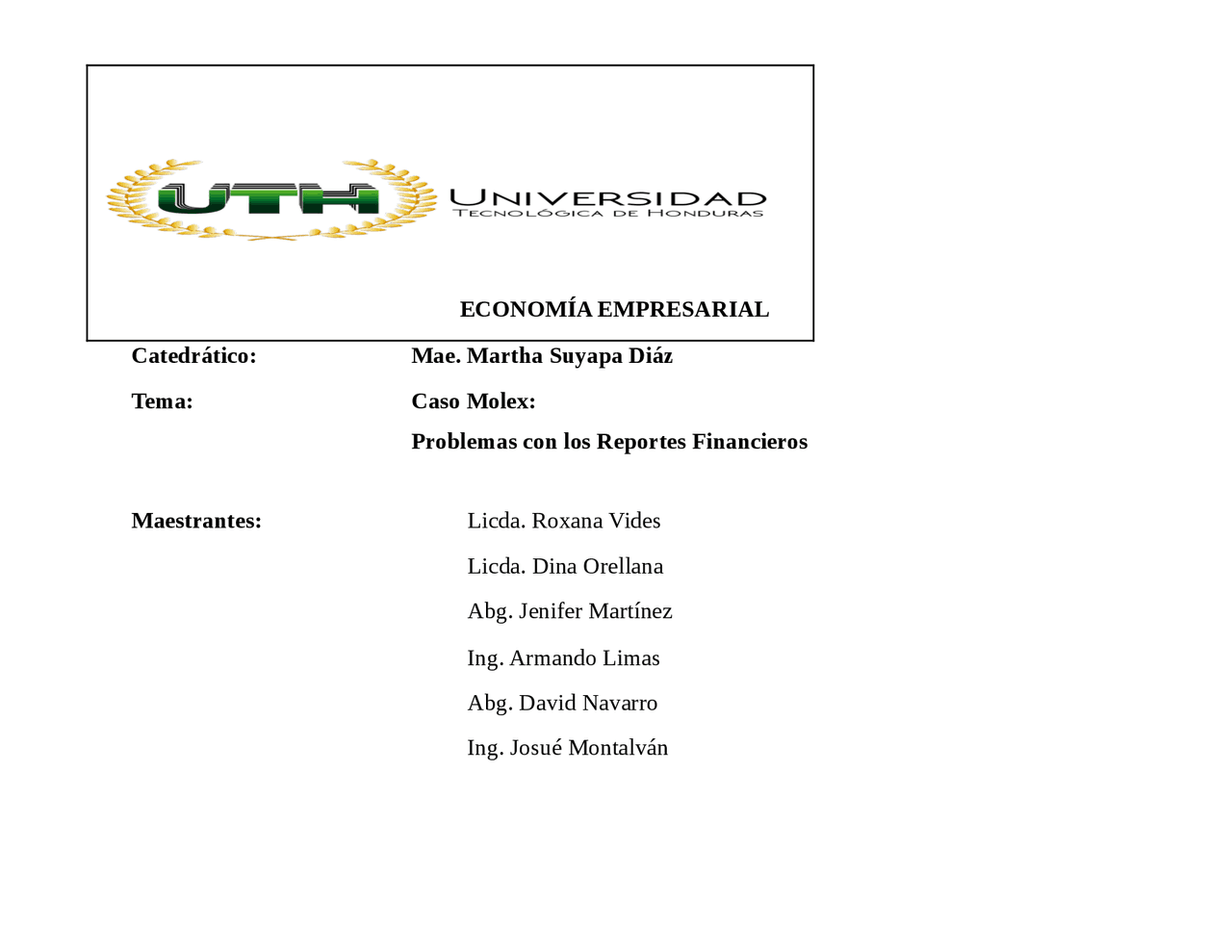 Resumen Caso De Auditoría Para Molex Resúmenes De Auditoría Docsity