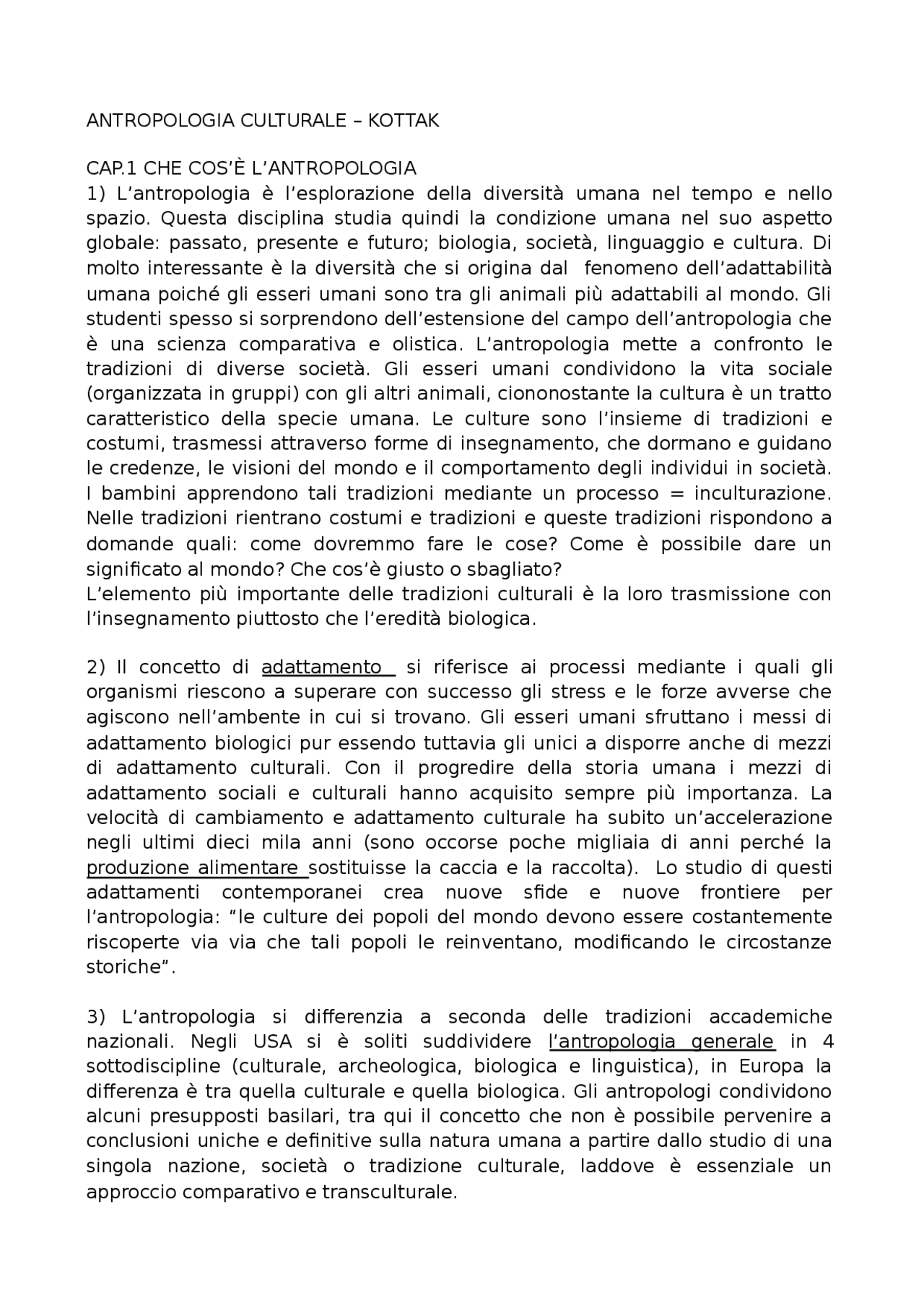Antropologia Culturale C Kottak Docsity