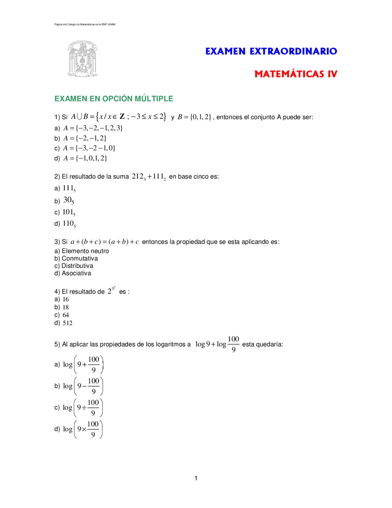Extraordinario Matematicas Iv Ejercicios De Matemáticas Docsity