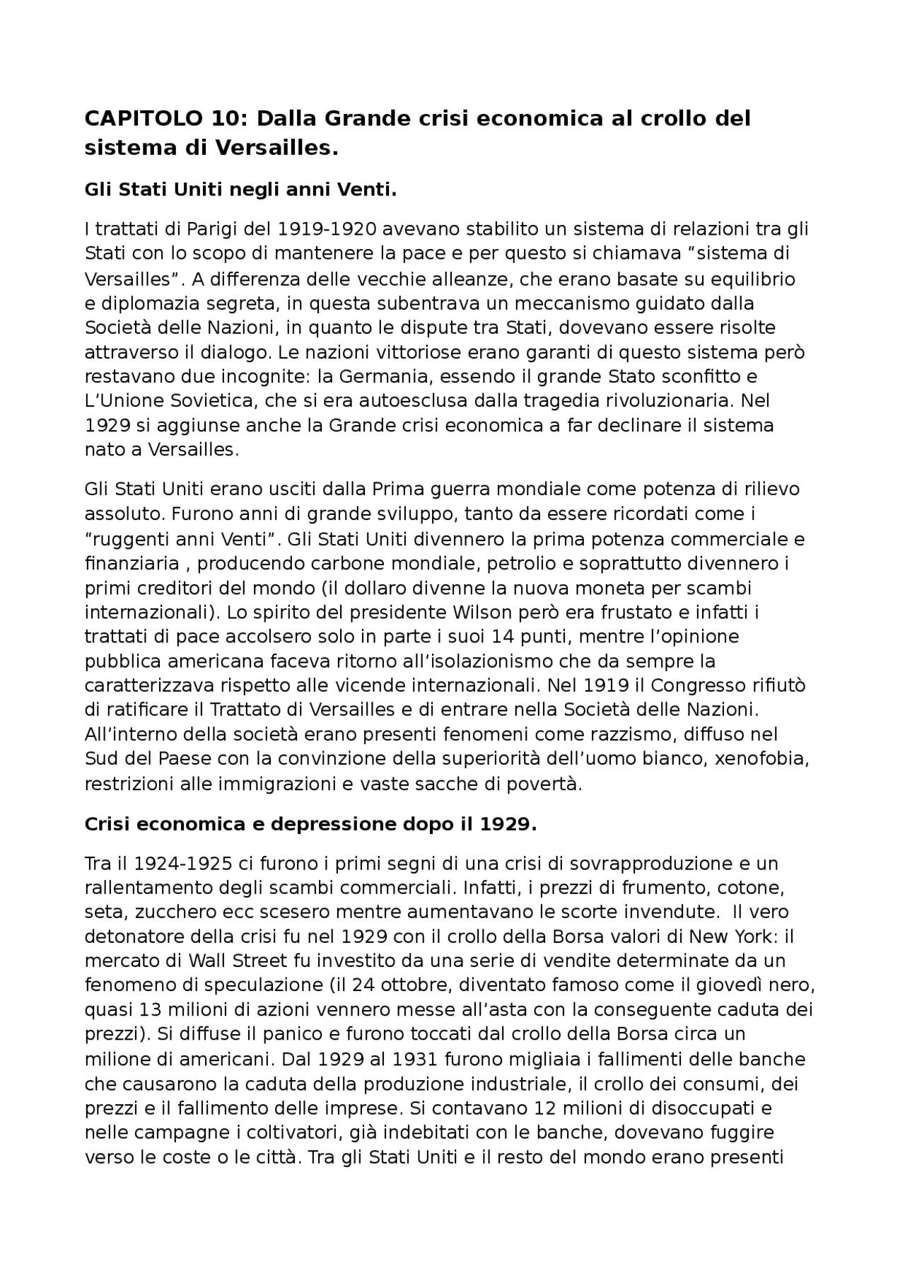 Riassunto Comprendere La Storia Capitolo 10 Docsity