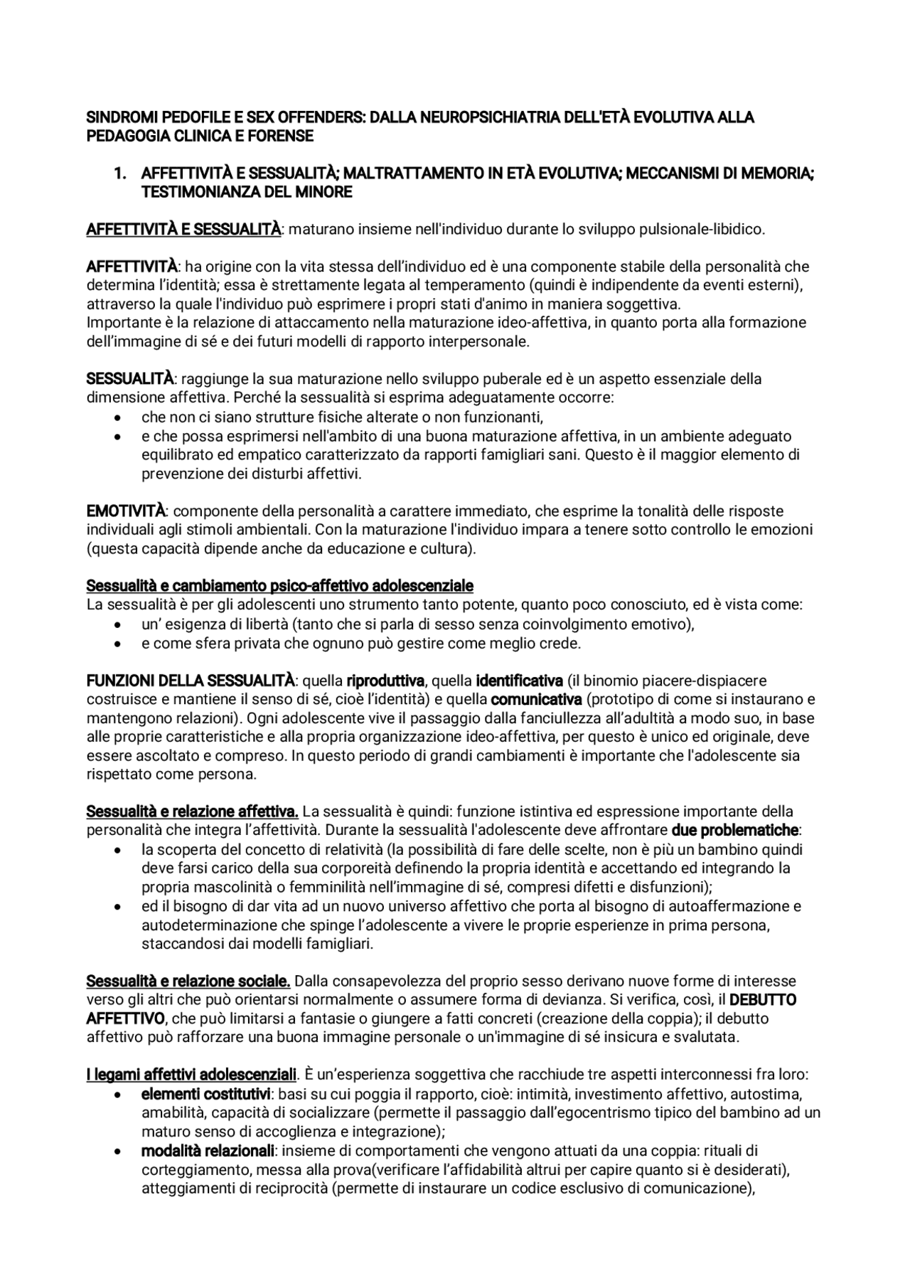 Sex Offender E Sindromi Pedofile Docsity