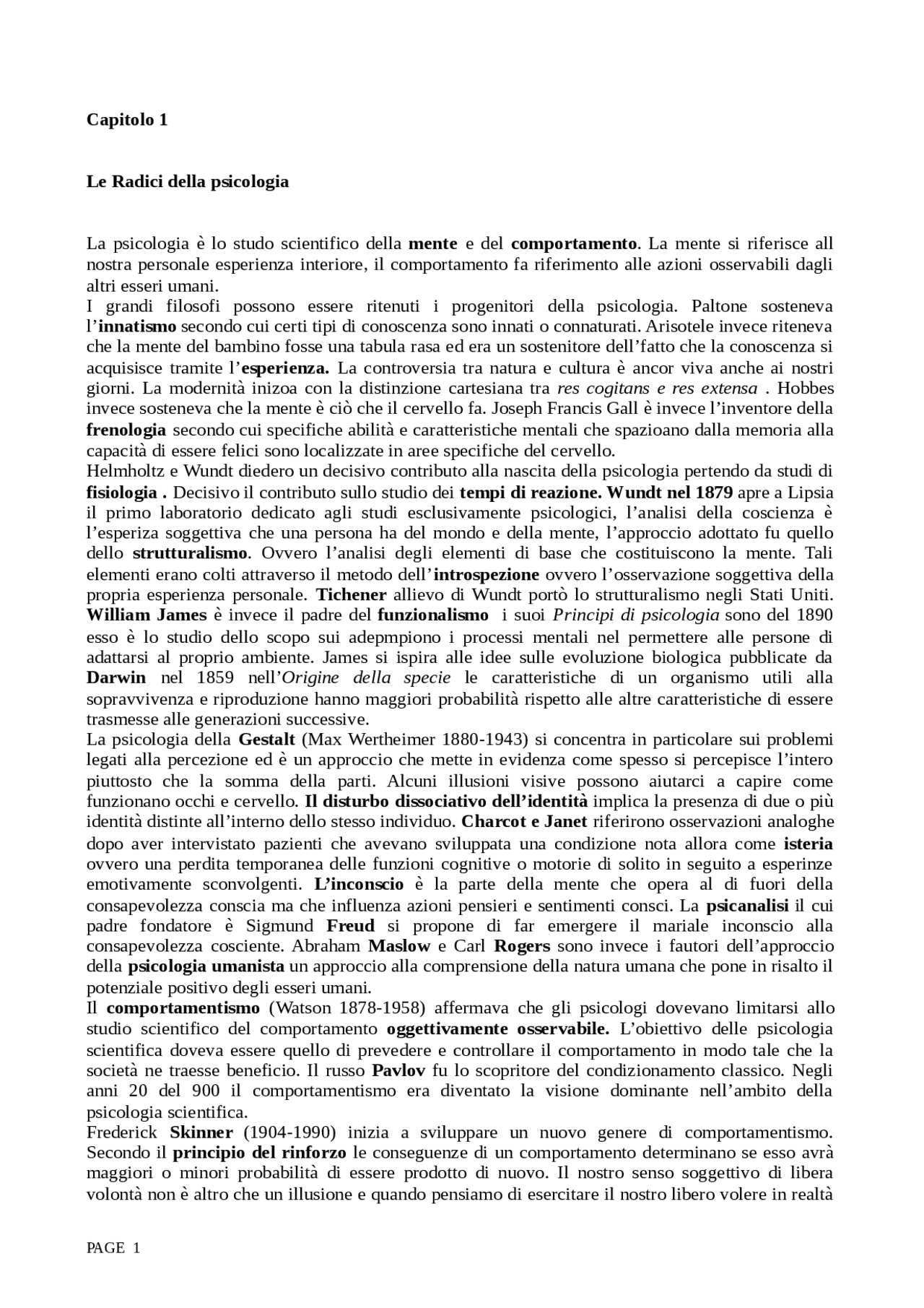 Riassunto Manuale Psicologia Generale Docsity