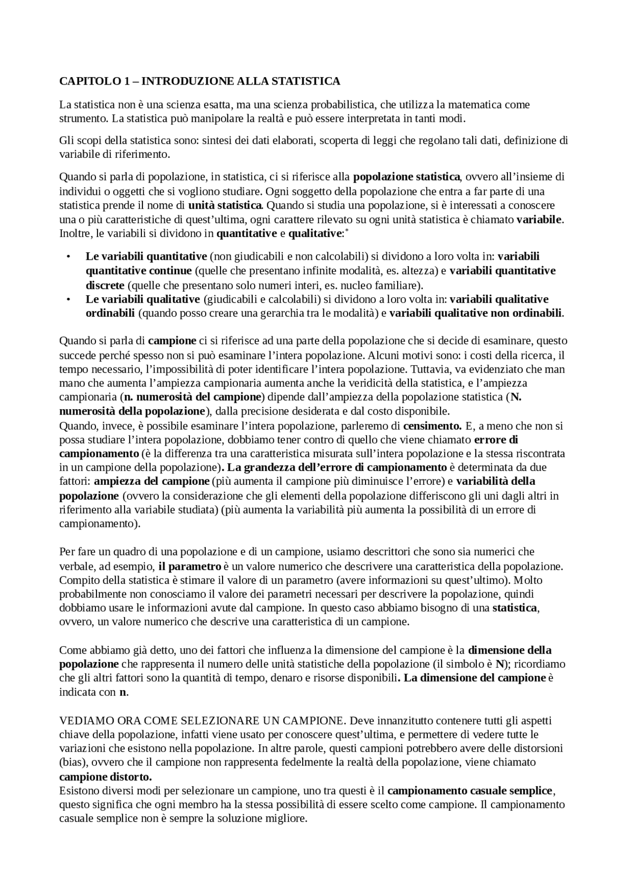 Esame Di Statistica Per Scienze Sociali Docsity