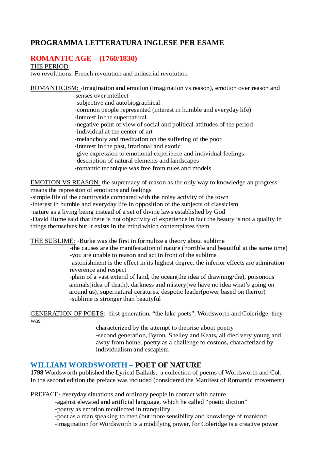 Programma Inglese Per Esame Di Maturita Docsity