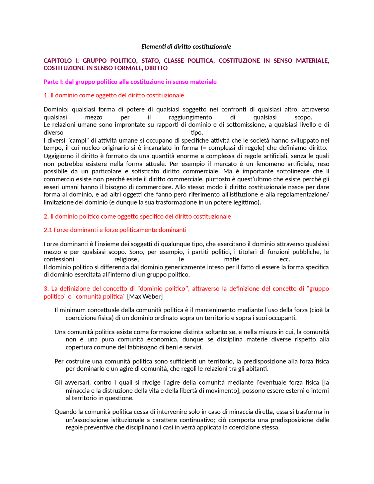 Concetti Chiave Di Diritto Costituzionale Schemi Riassuntivi Docsity