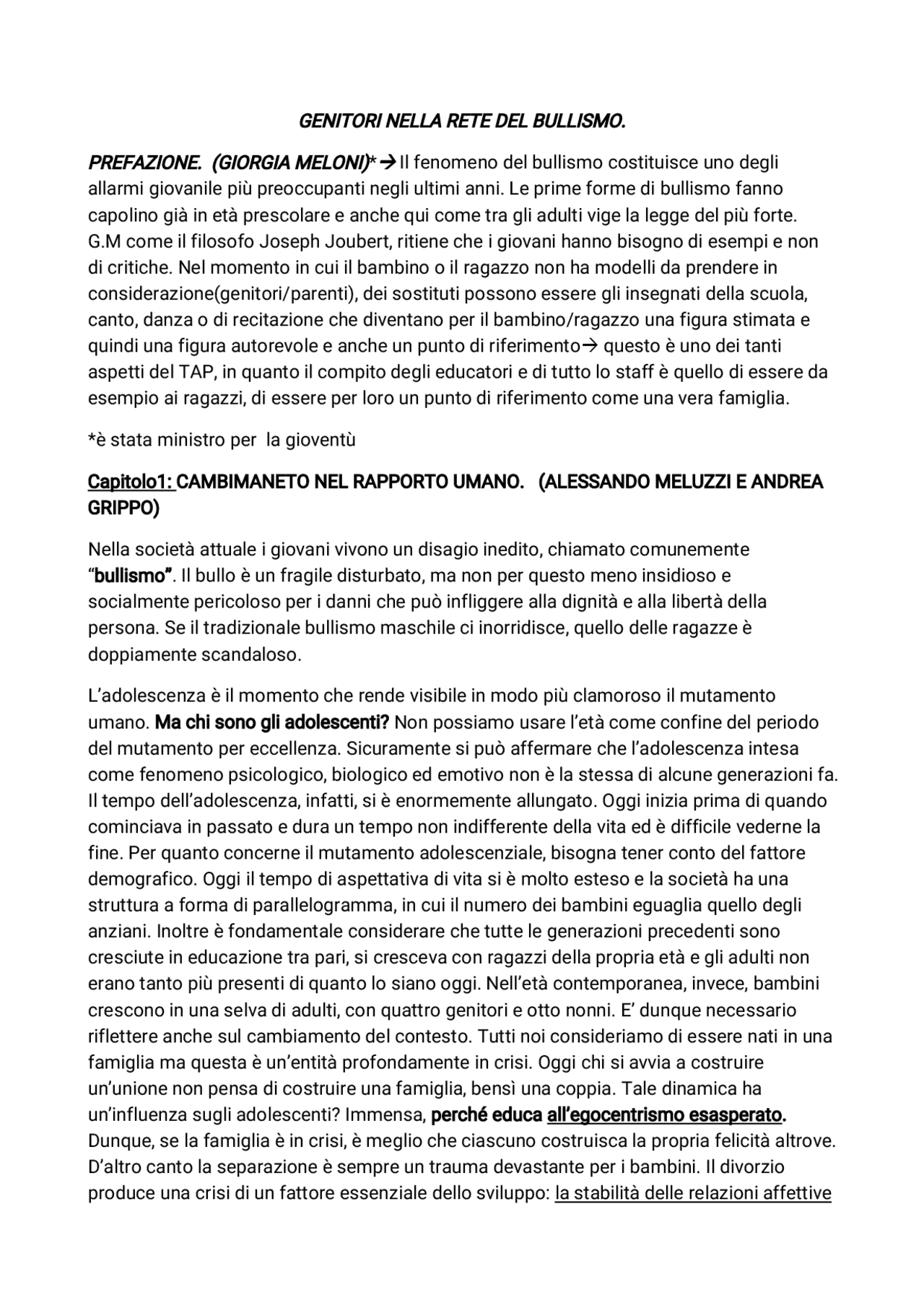 Genitori Nella Rete Del Bullismo Docsity