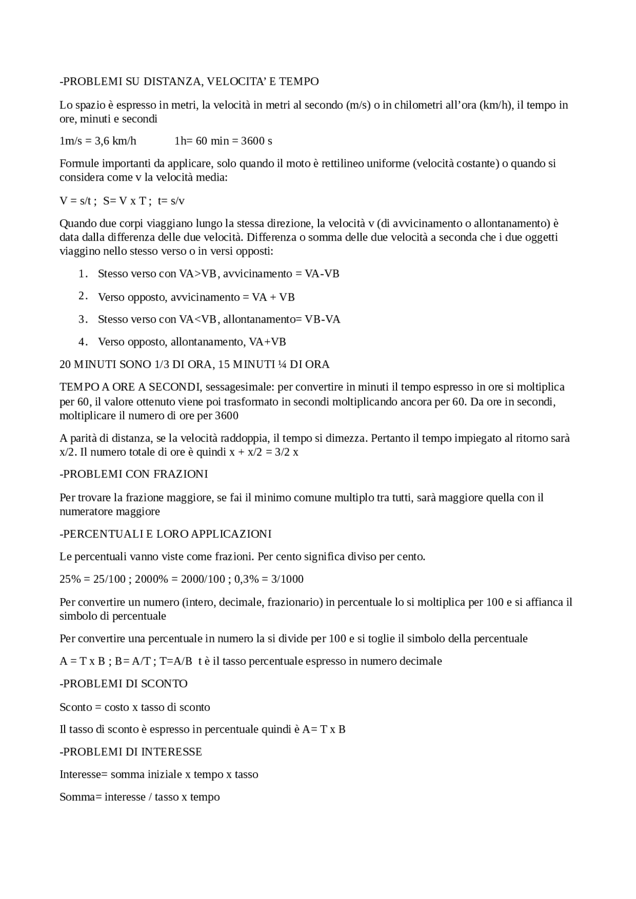 Appunti Con Concetti Principali Di Matematica Docsity