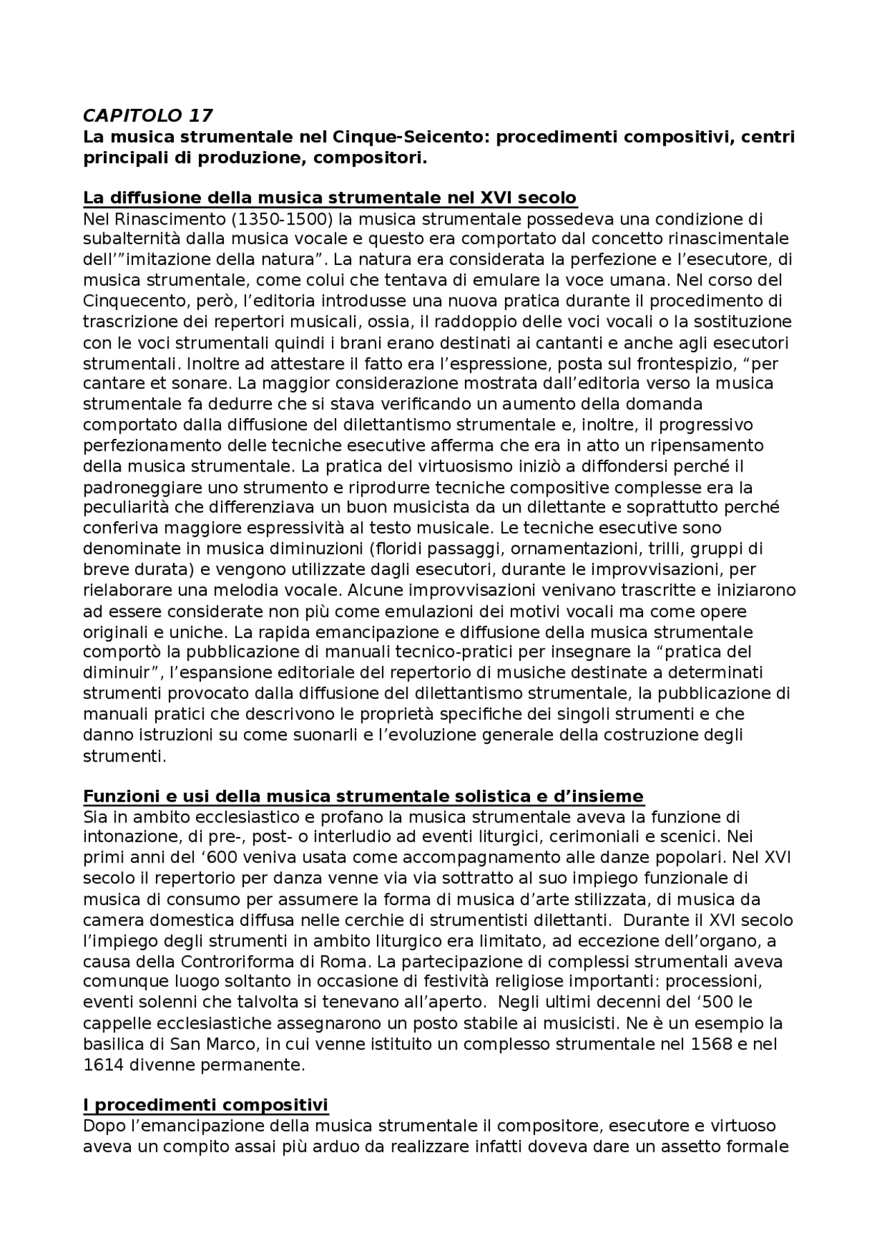 Riassunto Capitolo 17 Surian Docsity