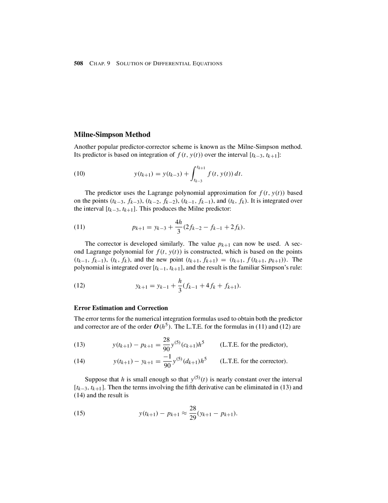 SOLUTION OF DIFFERENTIAL EQUATIONS-Milne-Simpson Method - Docsity