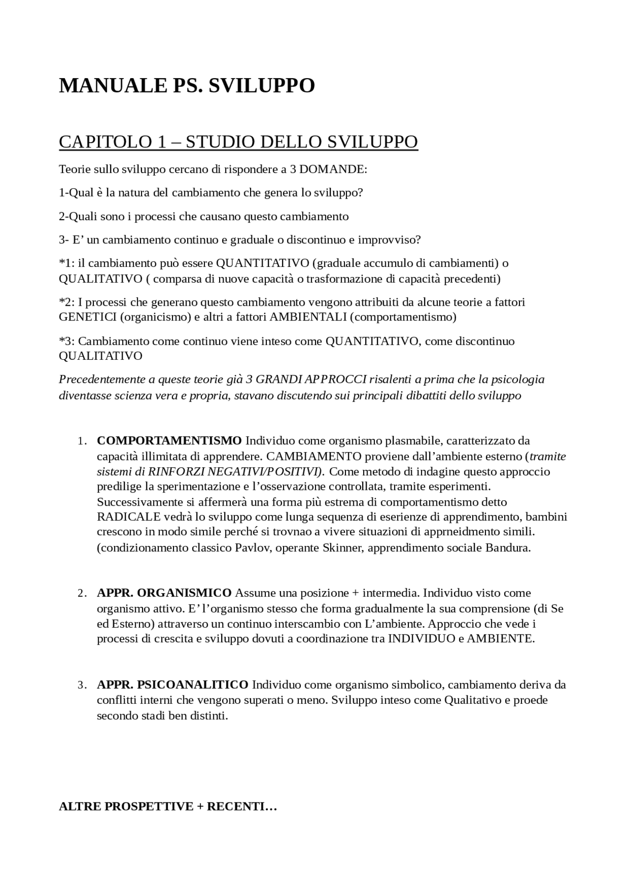 Manuale Di Psicologia Dello Sviluppo Docsity