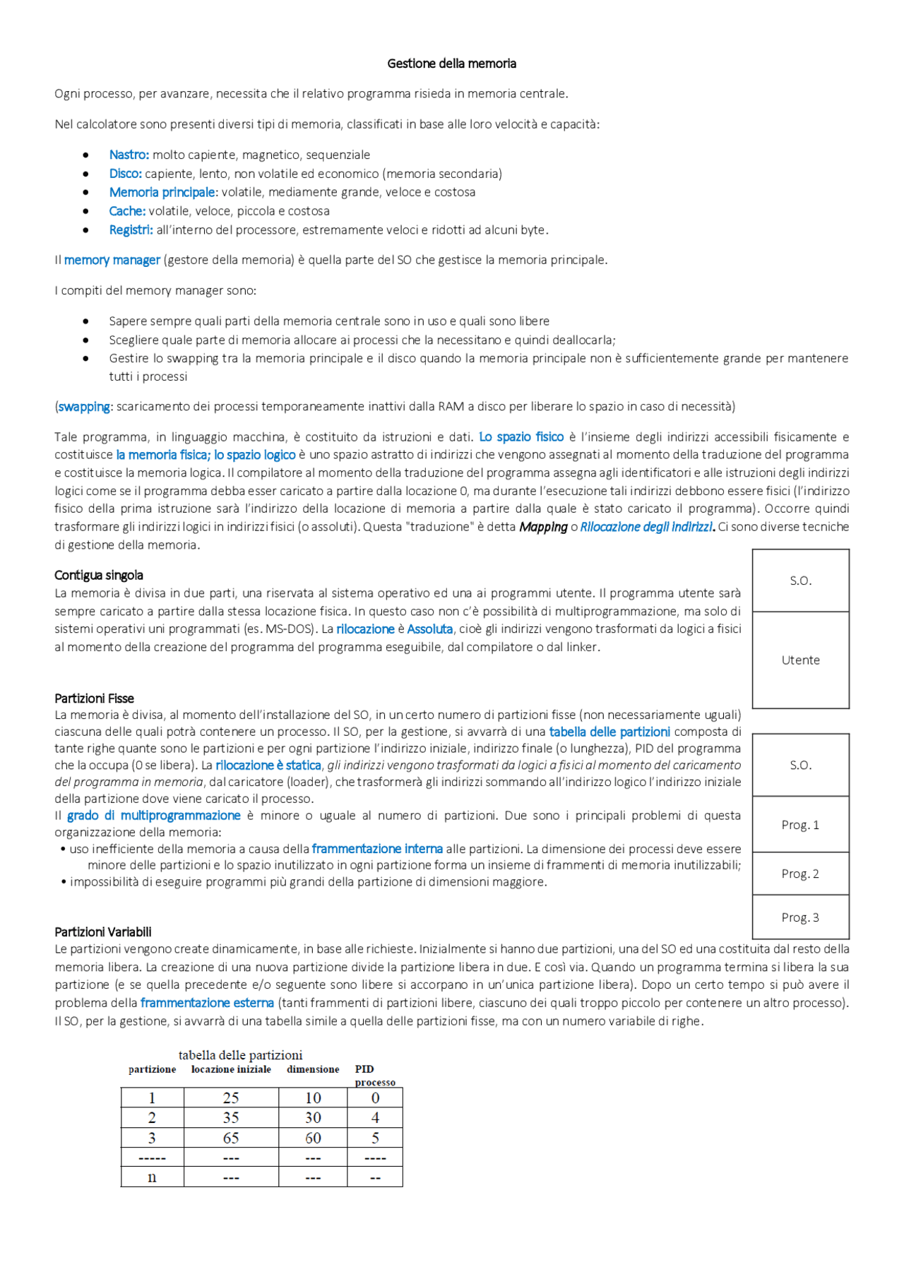 Gestione Della Memoria E File System Docsity