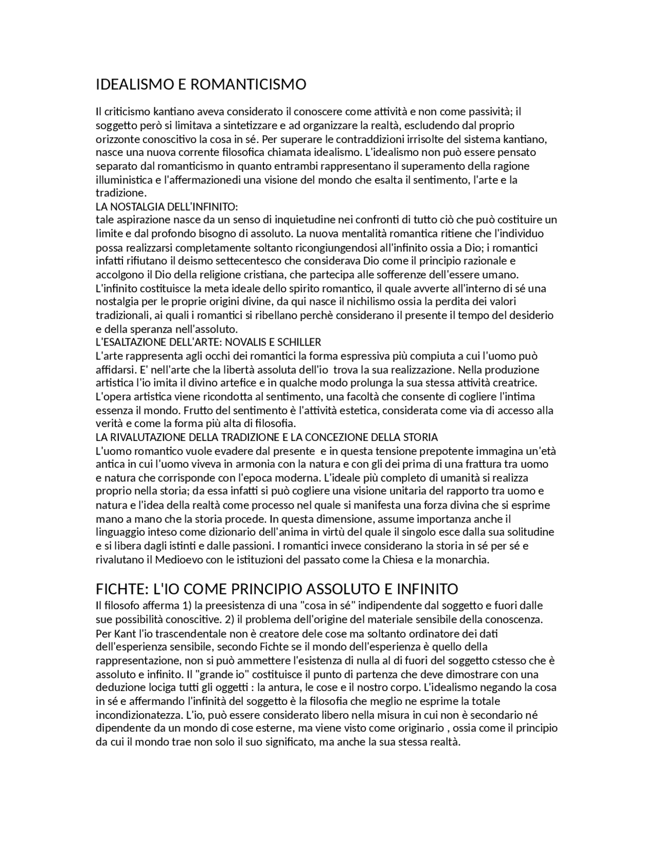 Filosofi Fichte E Schelling Docsity