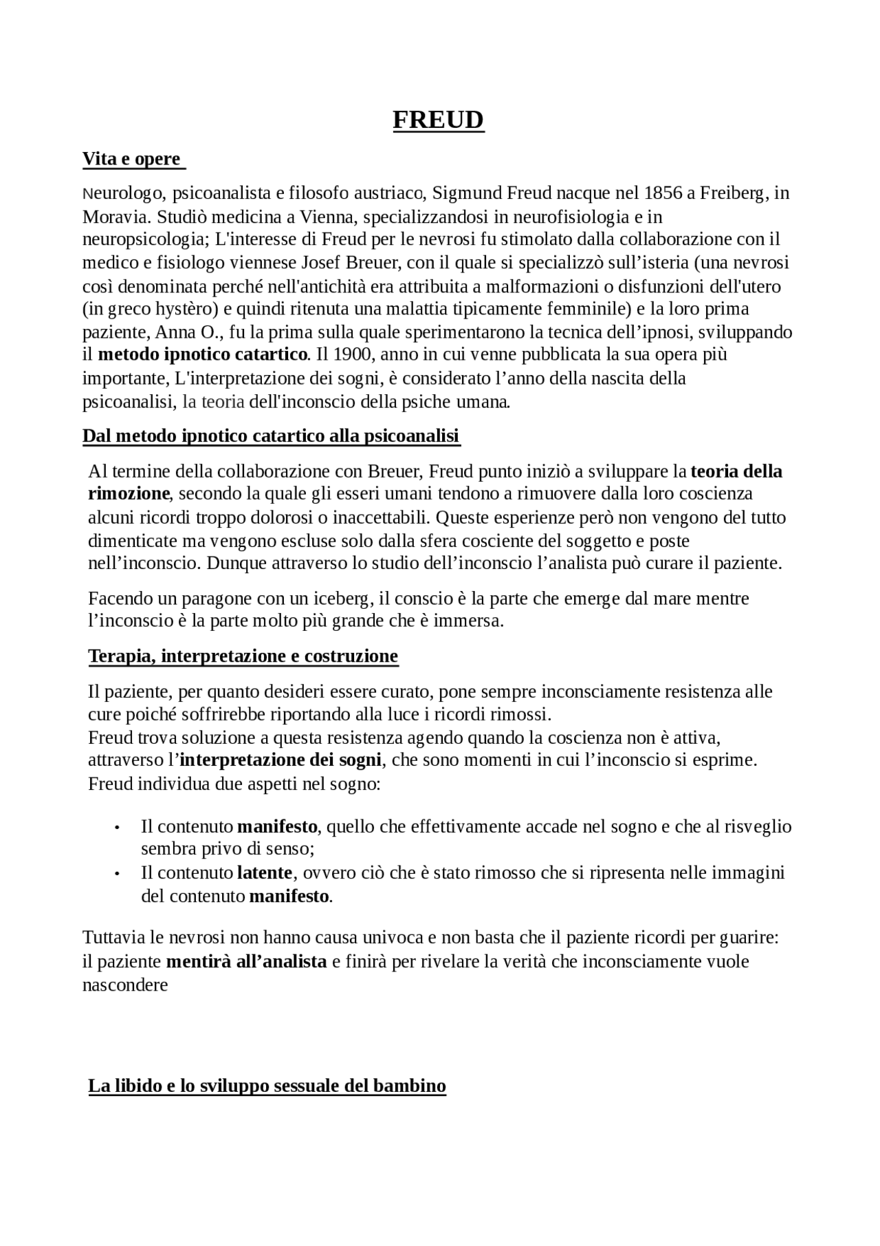 Appunti Di Filosofia Su Freud Docsity