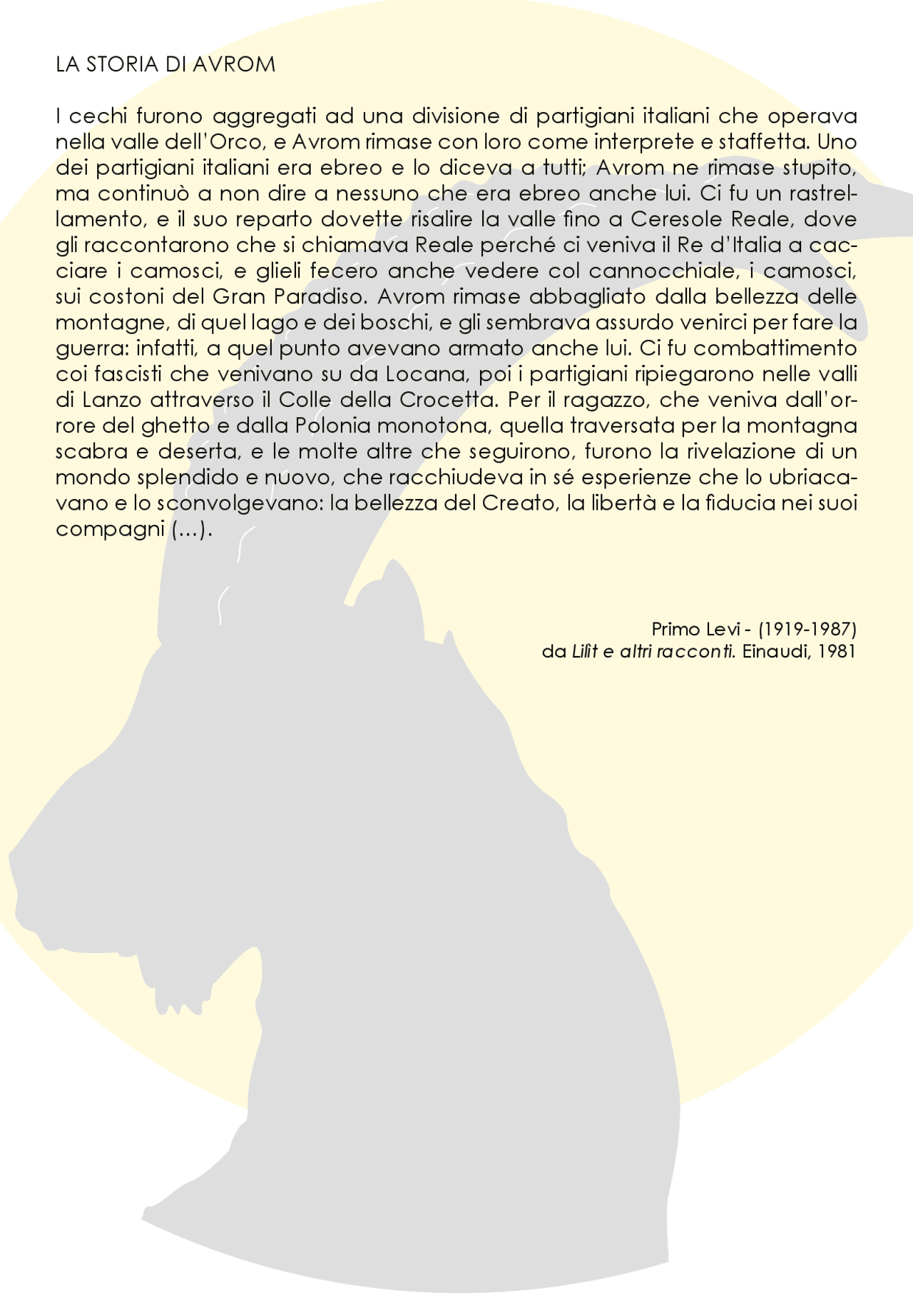 La storia di avrom di primo levi - Docsity