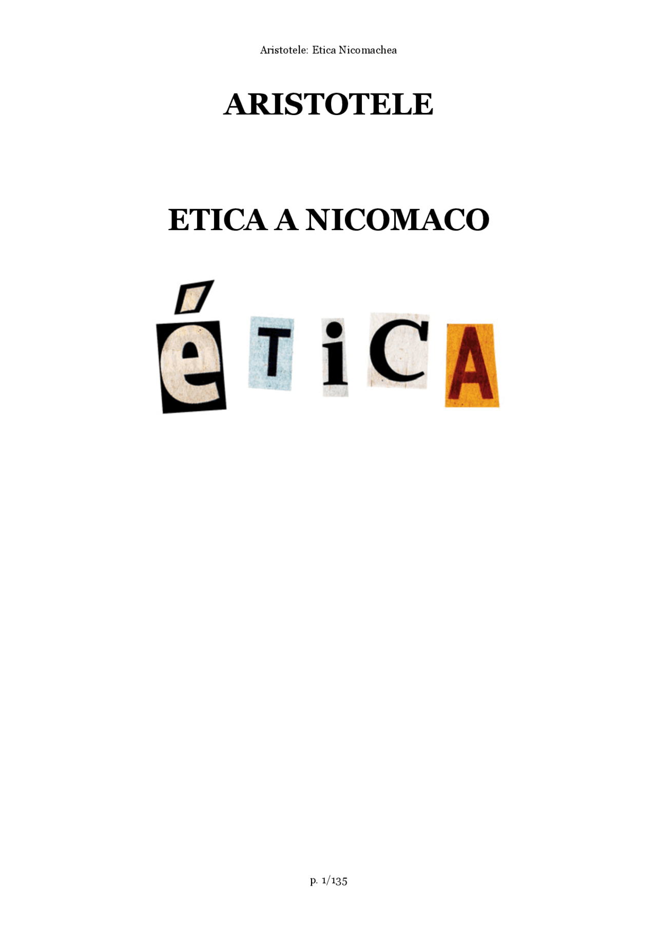 Riassunto Etica Nicomachea Docsity