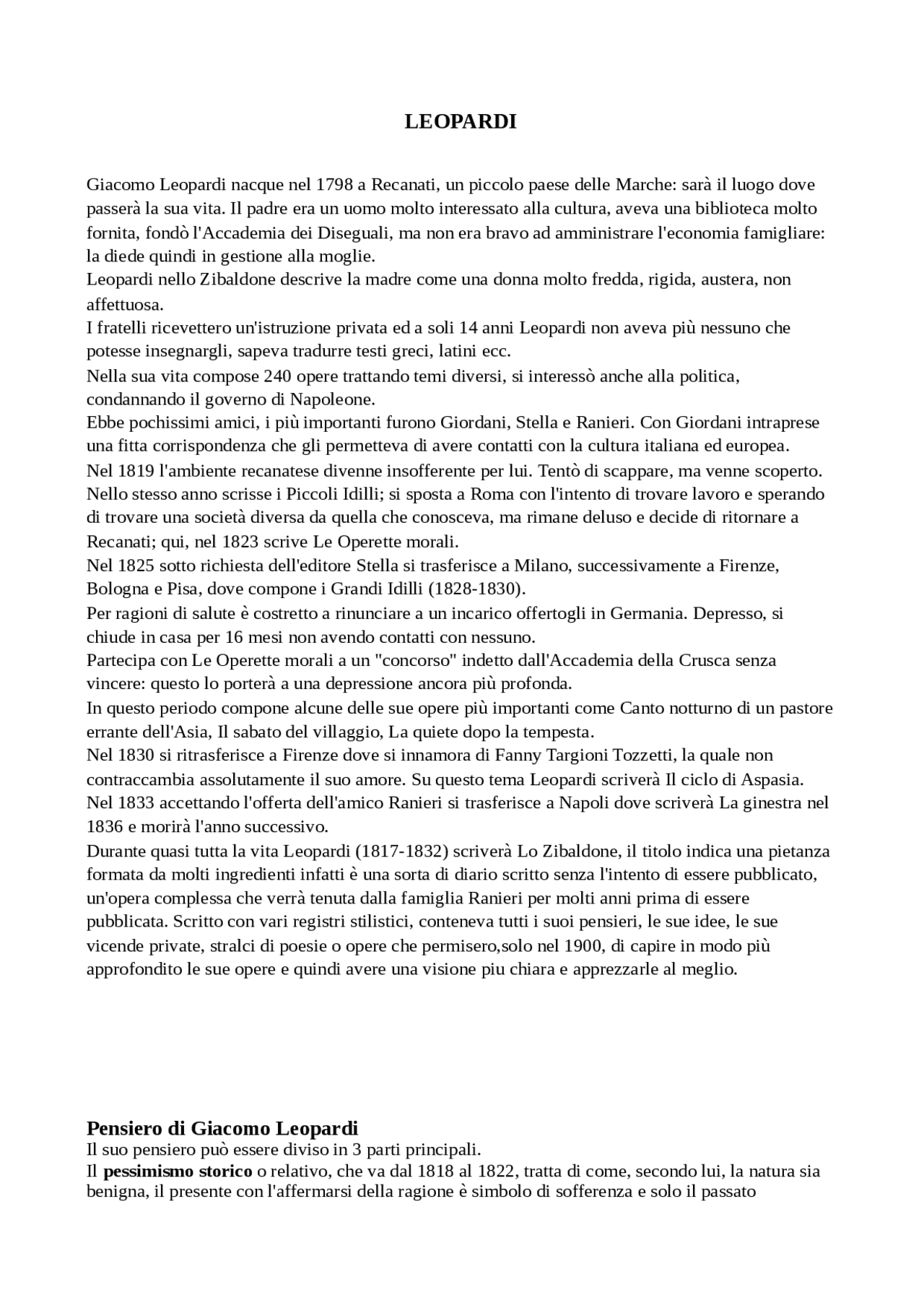 Programma italiano 5 anno - Docsity