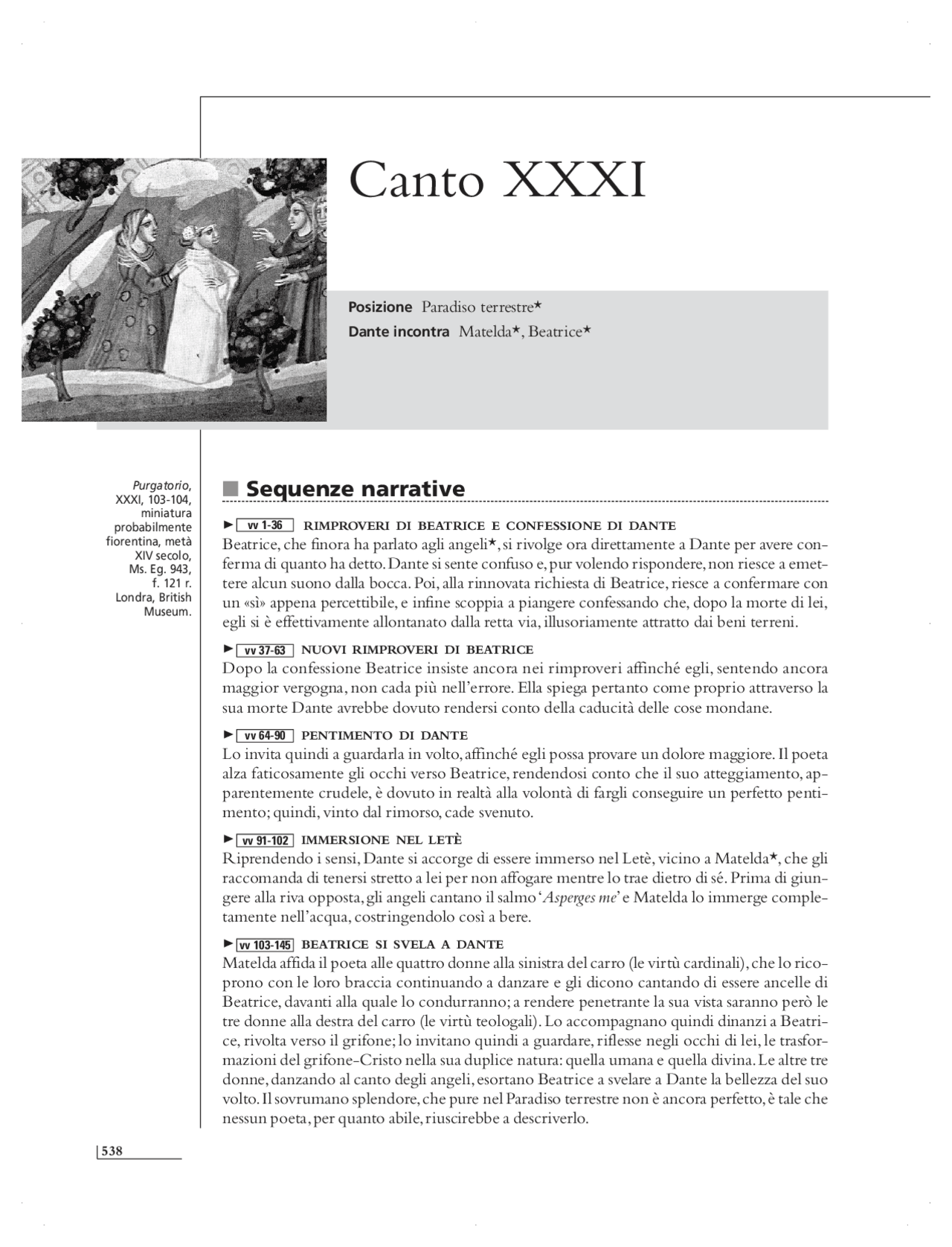 Purgatorio canto 31 di Dante Alighieri - Docsity