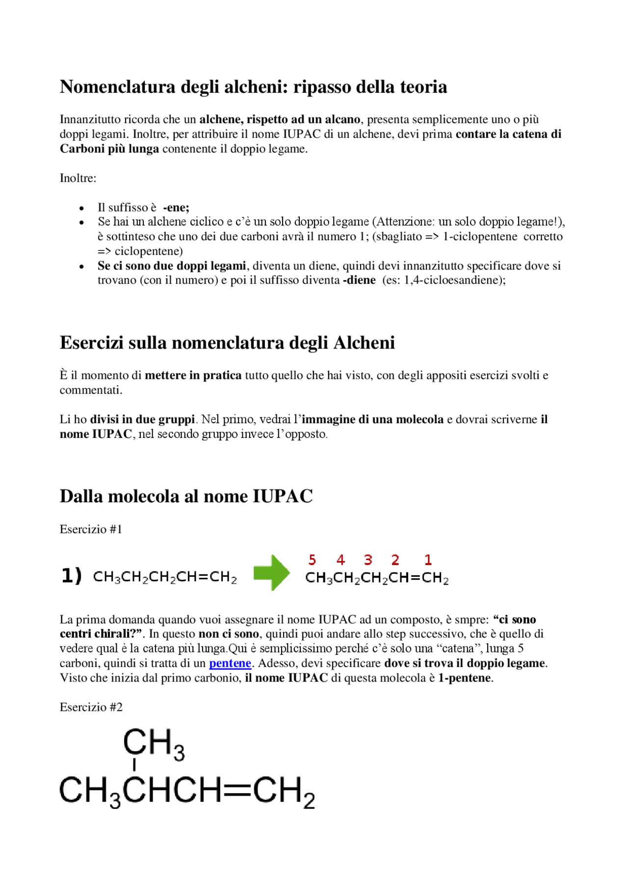 Nomenclatura Degli Alcheni Docsity