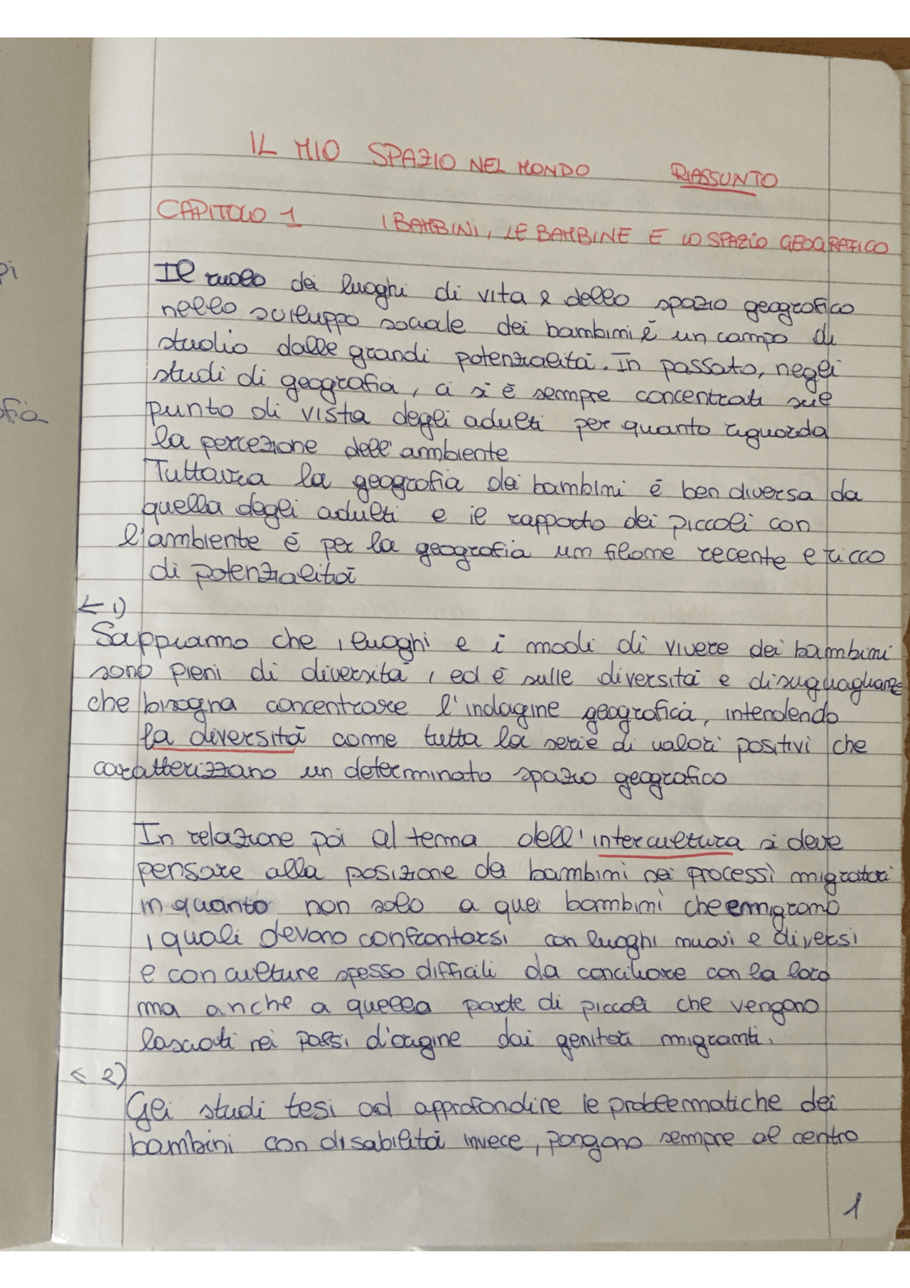 Il mio spazio nel mondo - Docsity