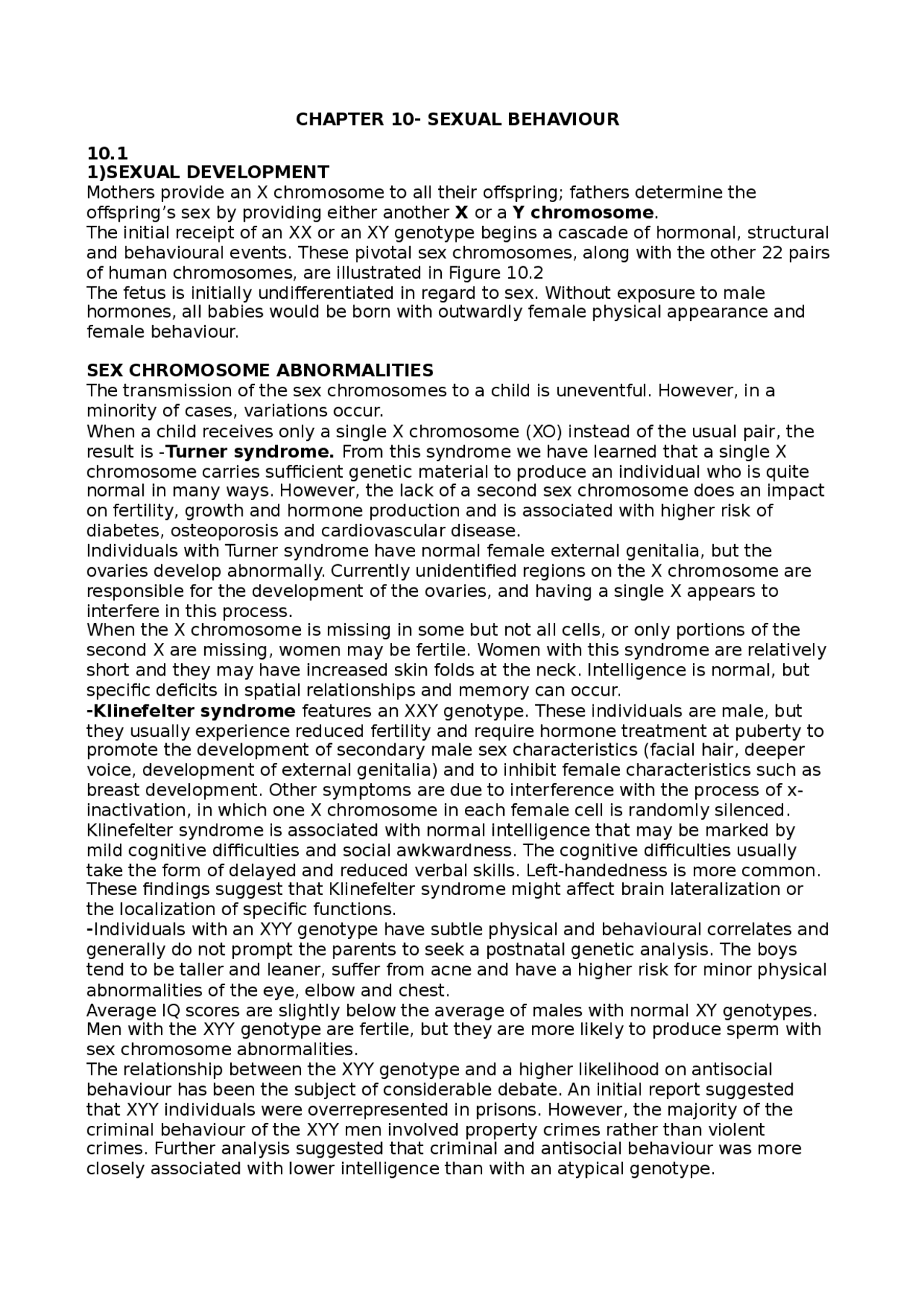 Chapter 10 Brain And Behaviour Docsity