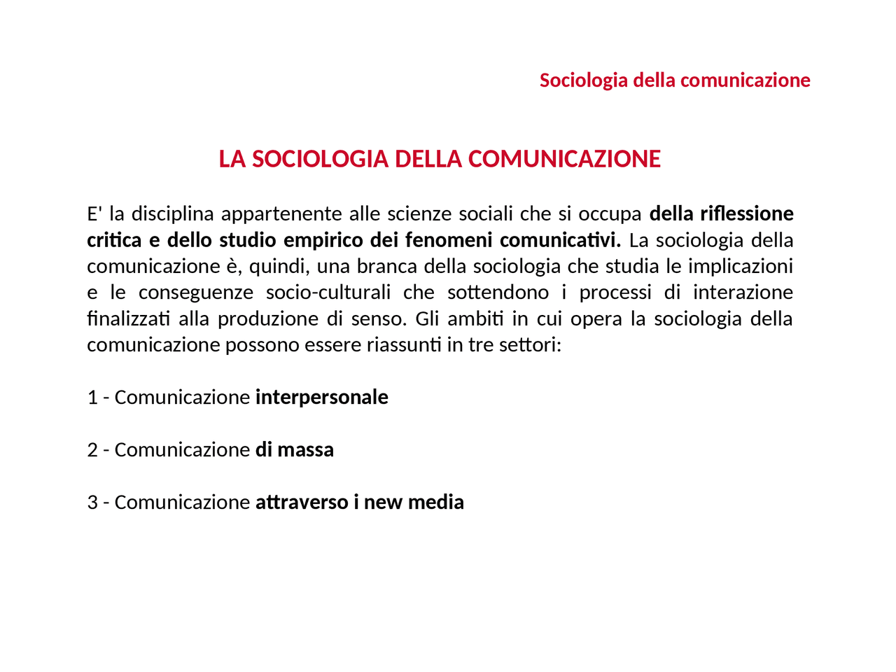 Sociologia Della Comunicazione Docsity