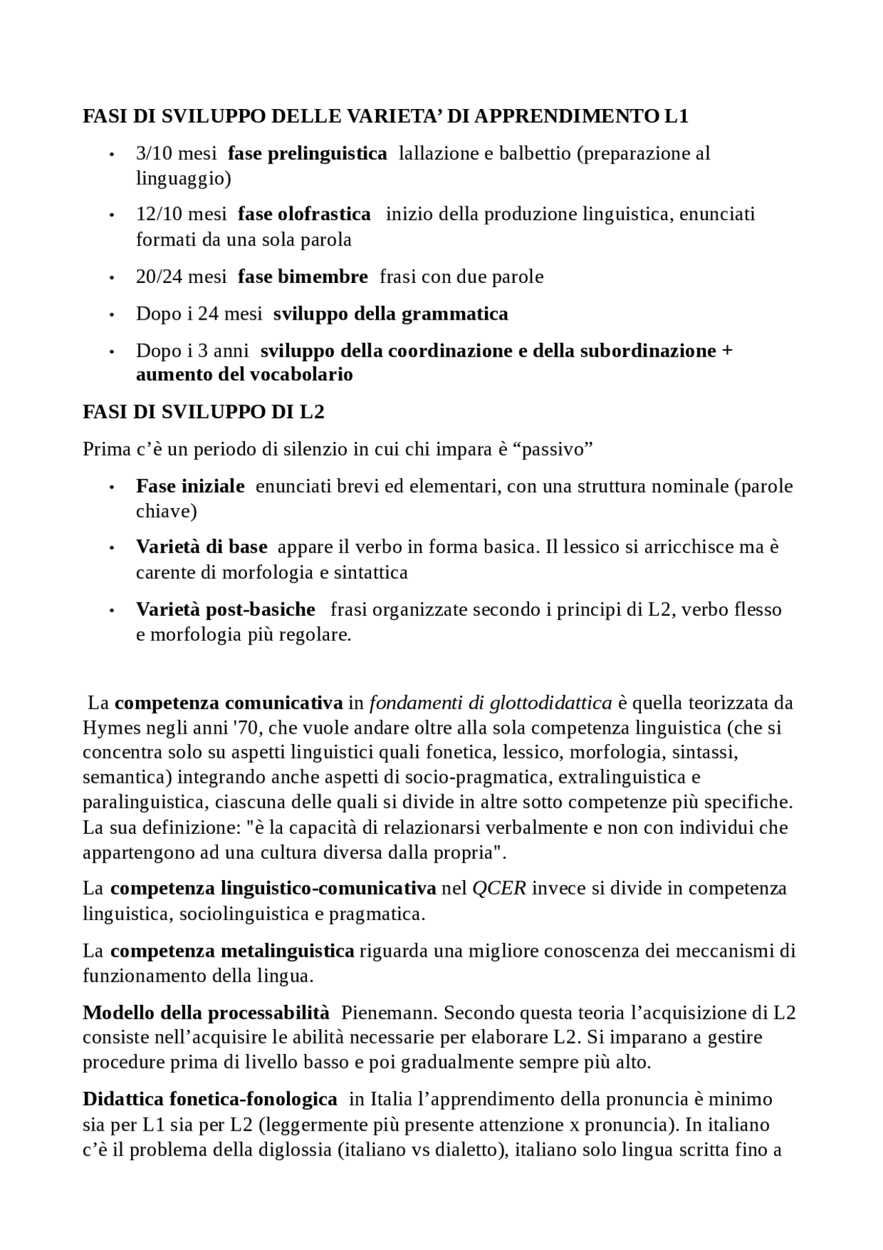Fondamenti Di Glottodidattica Docsity