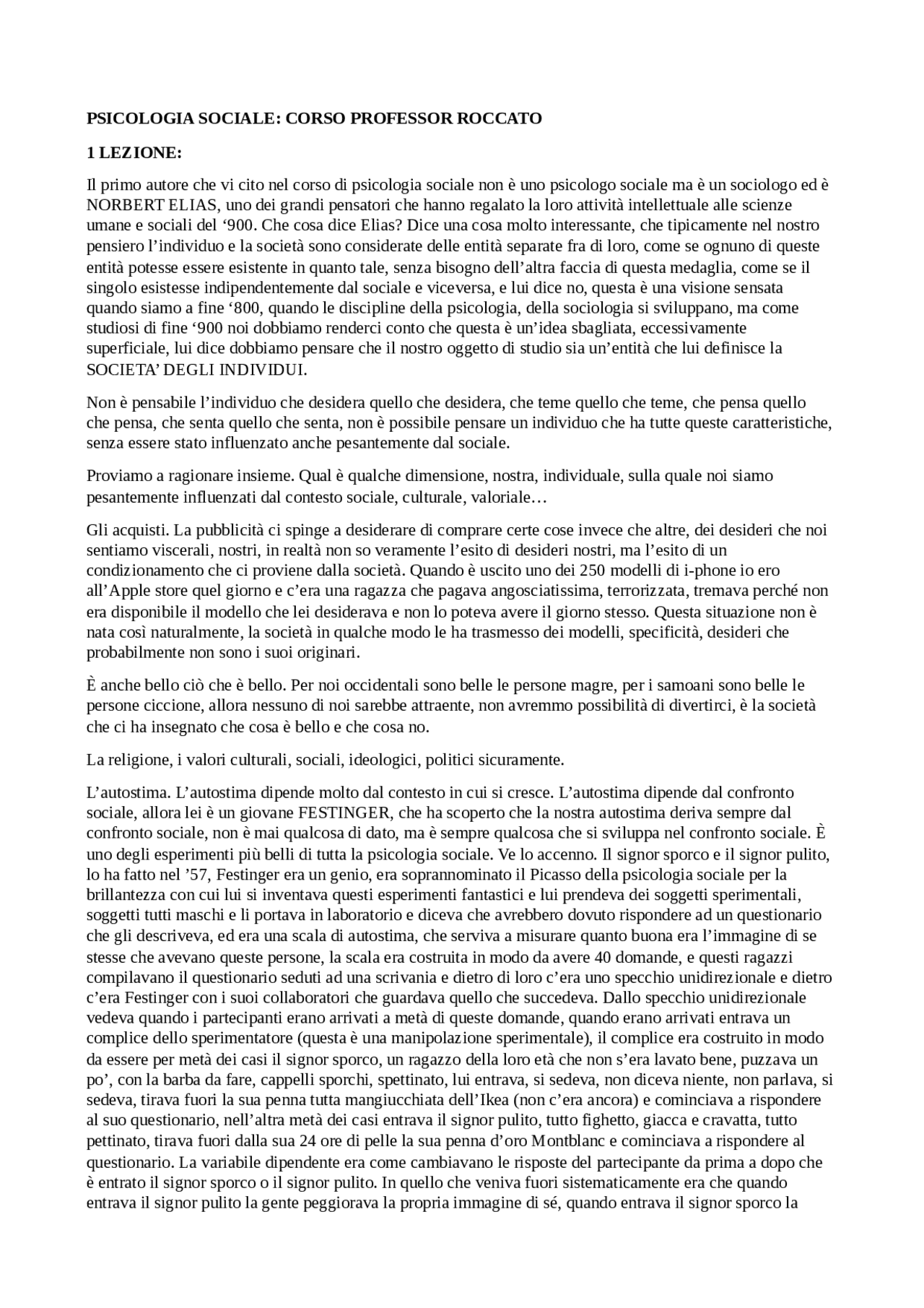Psicologia sociale università di Torino - Docsity